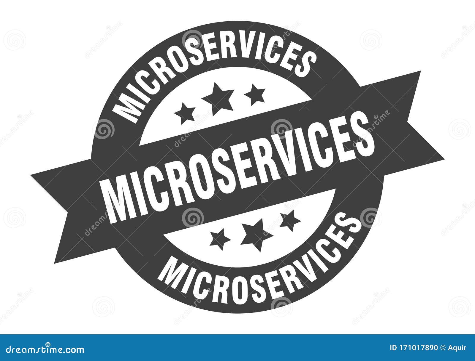 Microservices Sign. Microservices Round Ribbon Sticker Stock Vector ...