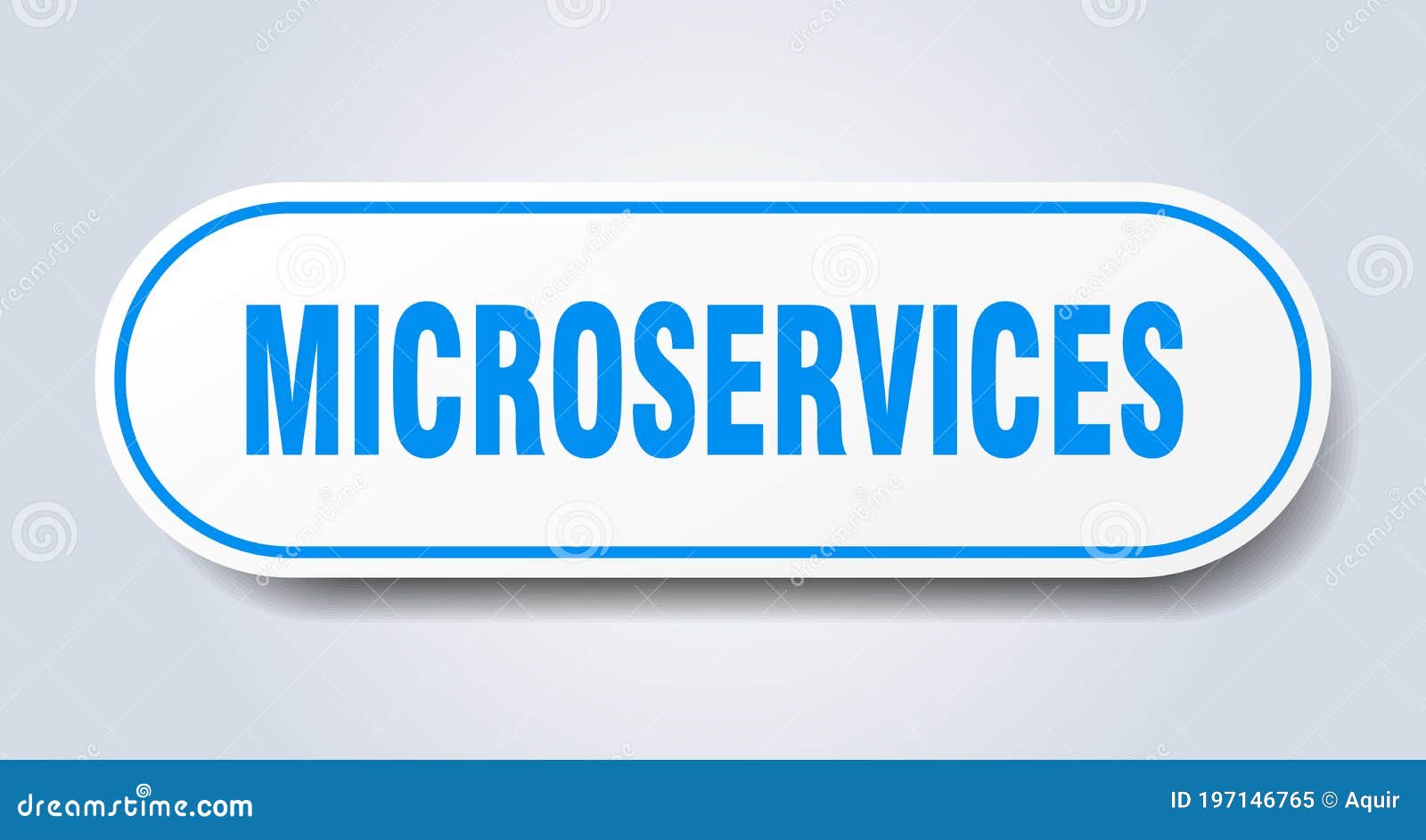 Microservices sticker. stock vector. Illustration of button - 197146765