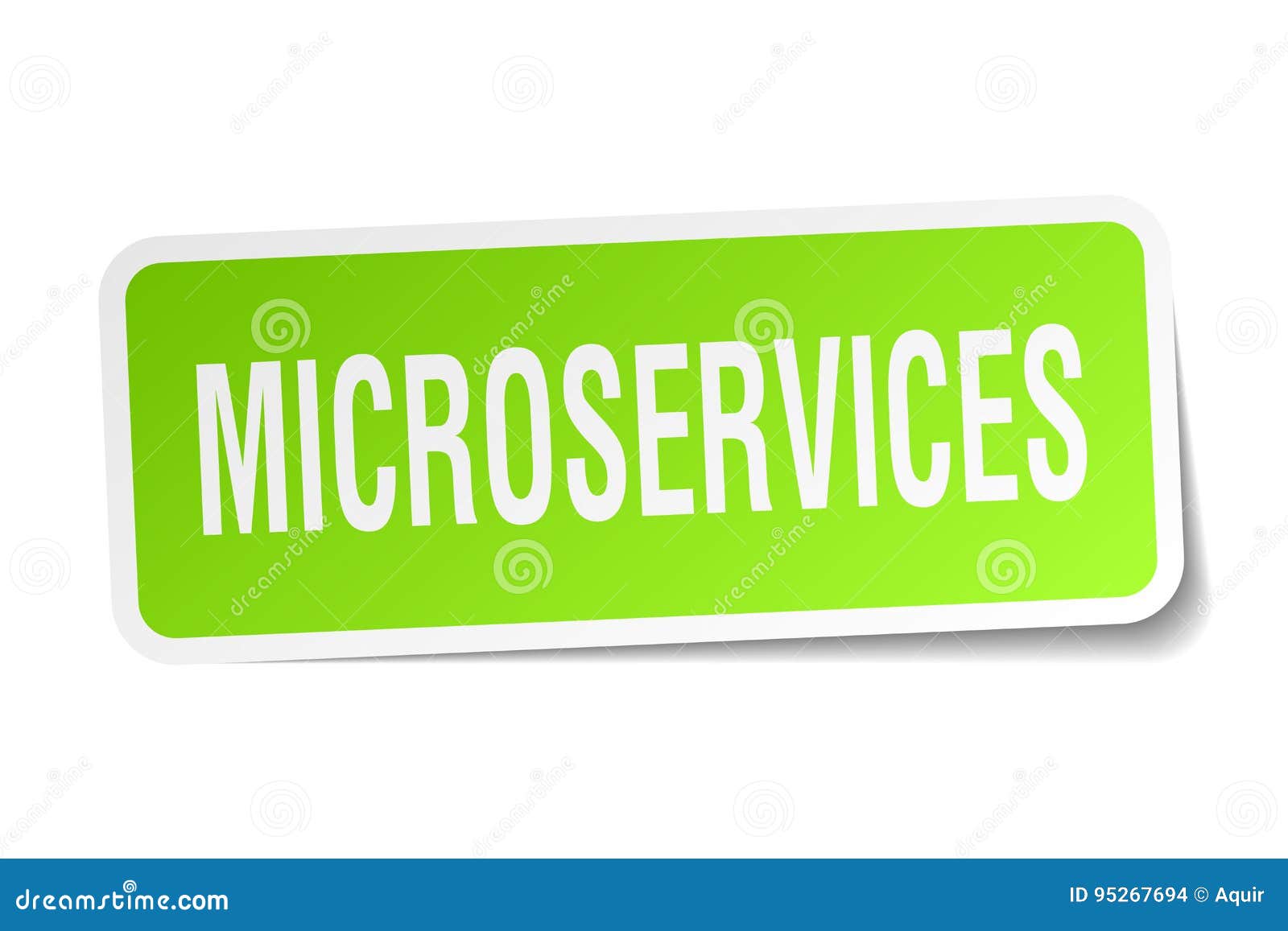 Microservices Sticker on White Stock Vector - Illustration of badge ...