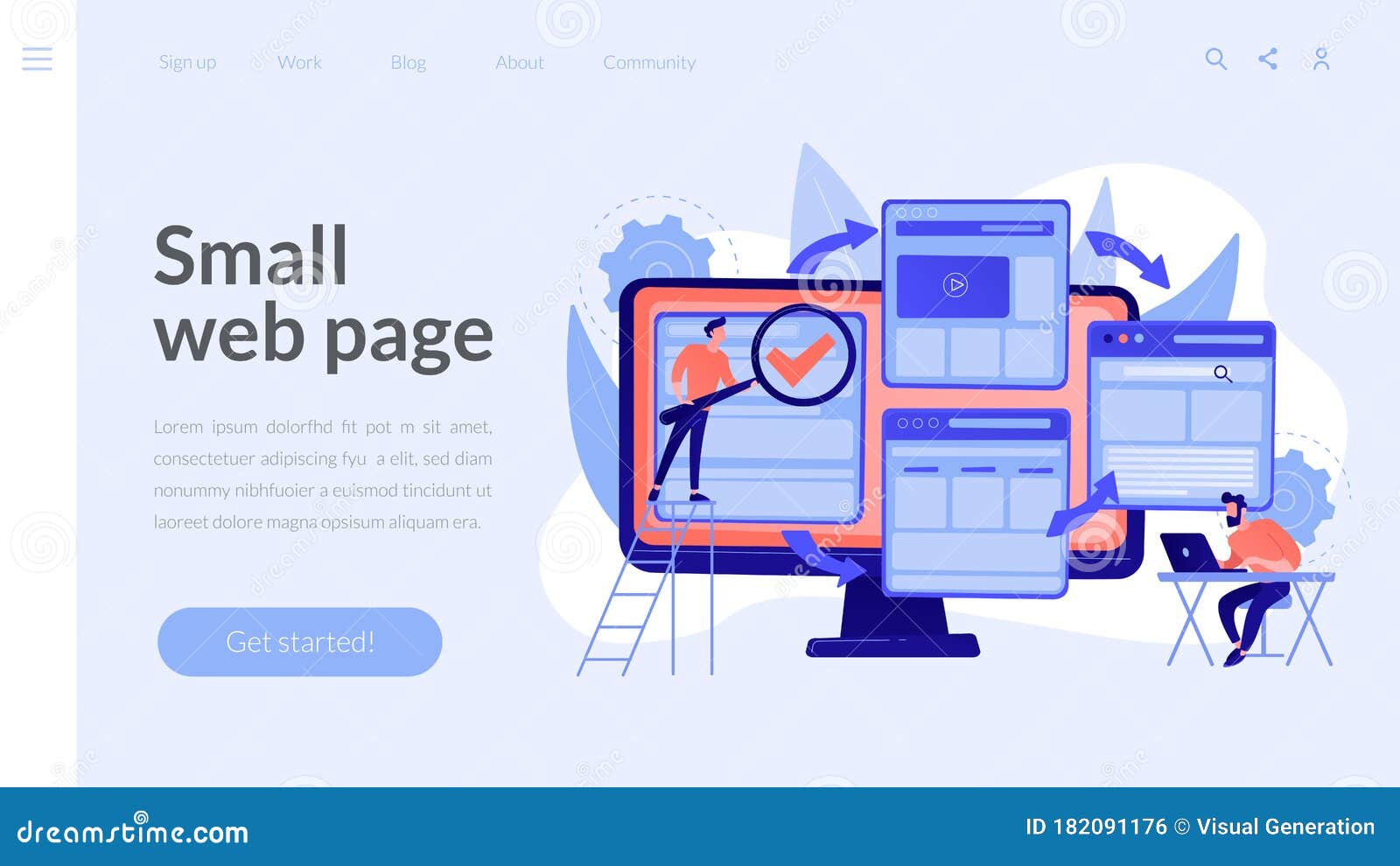 Microsite Development Concept Landing Page Stock Vector - Illustration ...