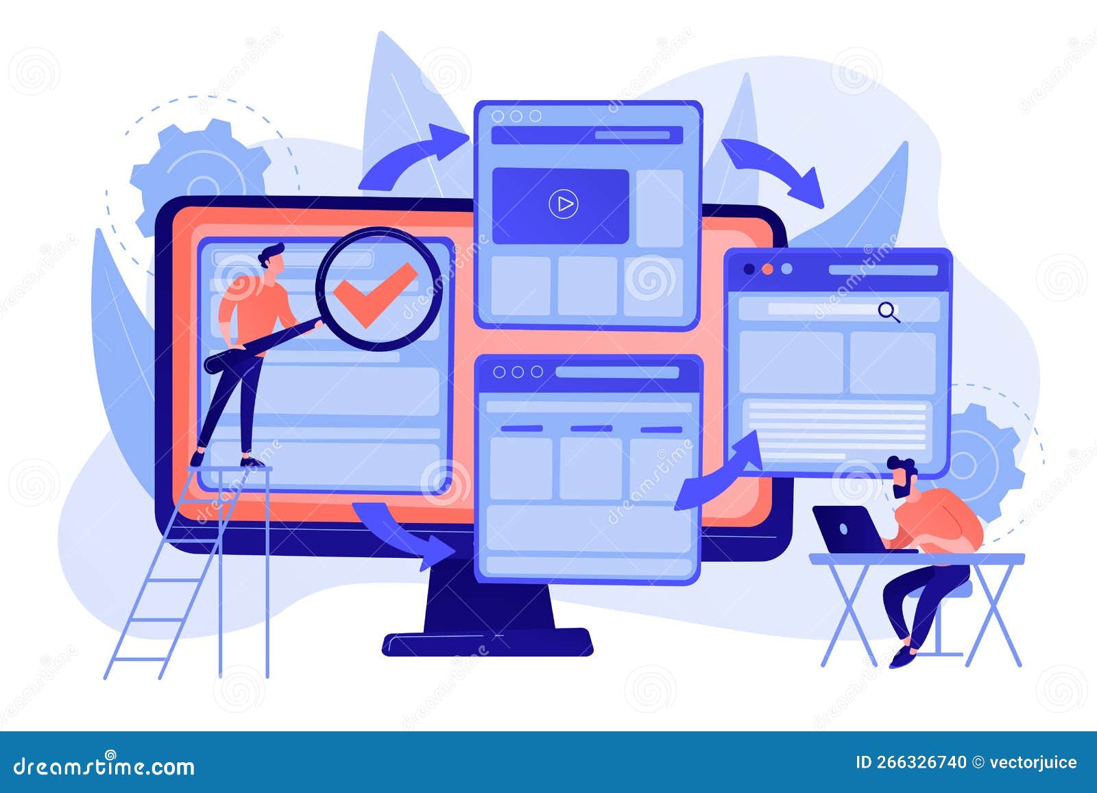 Microsite Development Concept Vector Illustration Stock Vector - Illustration of coder ...
