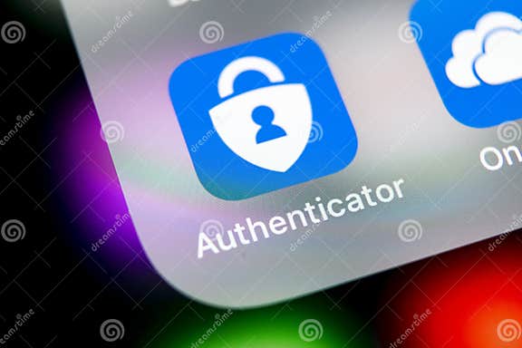 Microsoft Authenticator Application Icon on Apple IPhone X Smartphone ...