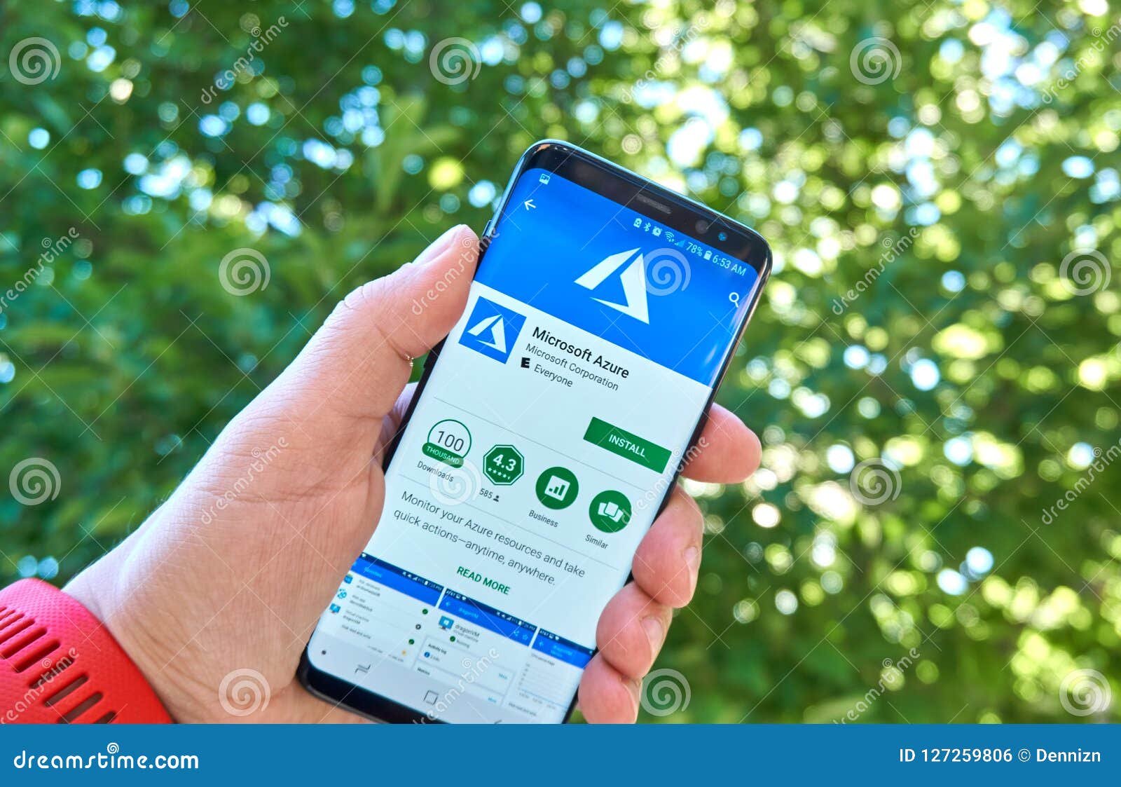 Microsoft Azure Mobile App on Samsung S8. Editorial Photo - Image of ...