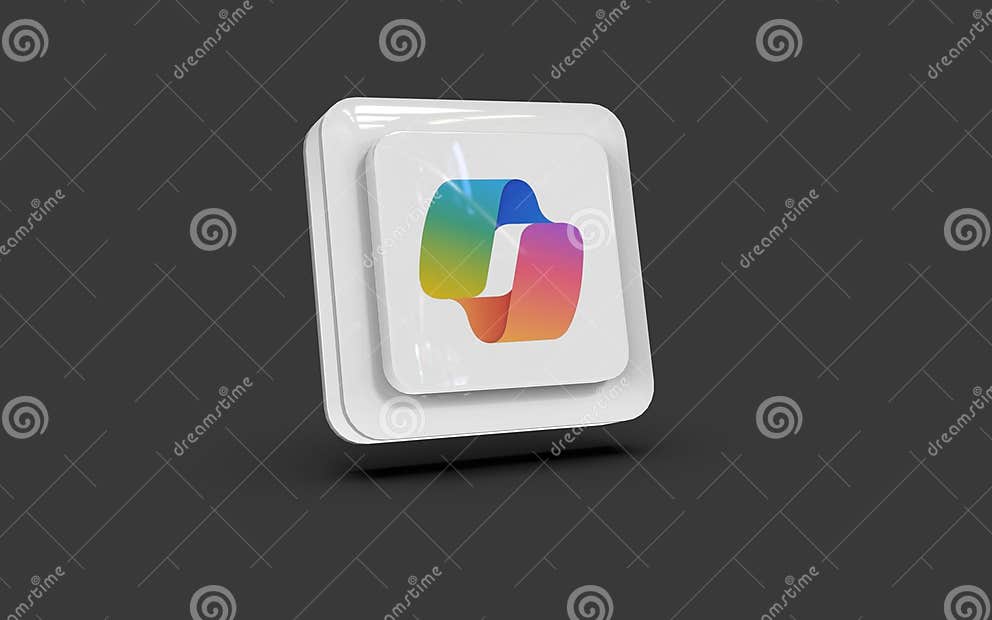 Microsoft Copilot App Button Rendering, Logo in Dark Background Editorial Photography - Image of ...