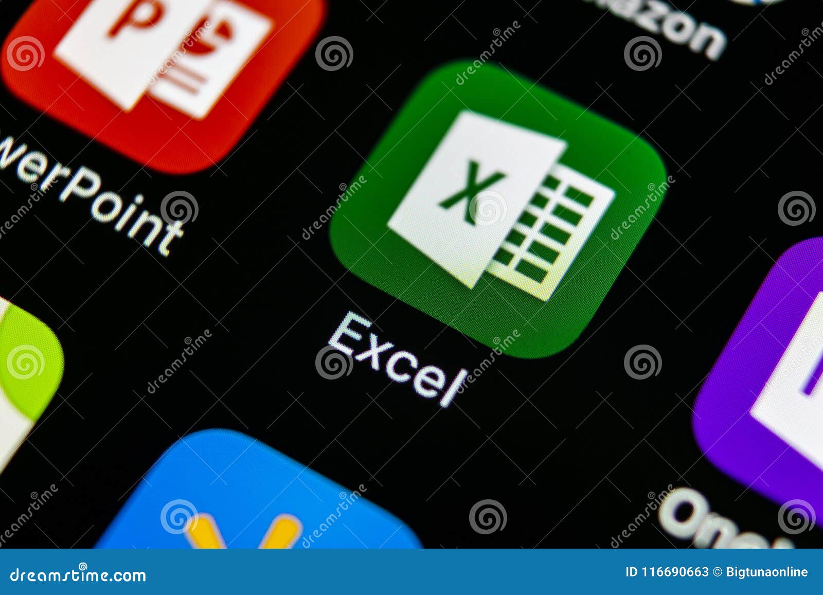 Microsoft Exel Application Icon on Apple IPhone X Screen Close-up ...