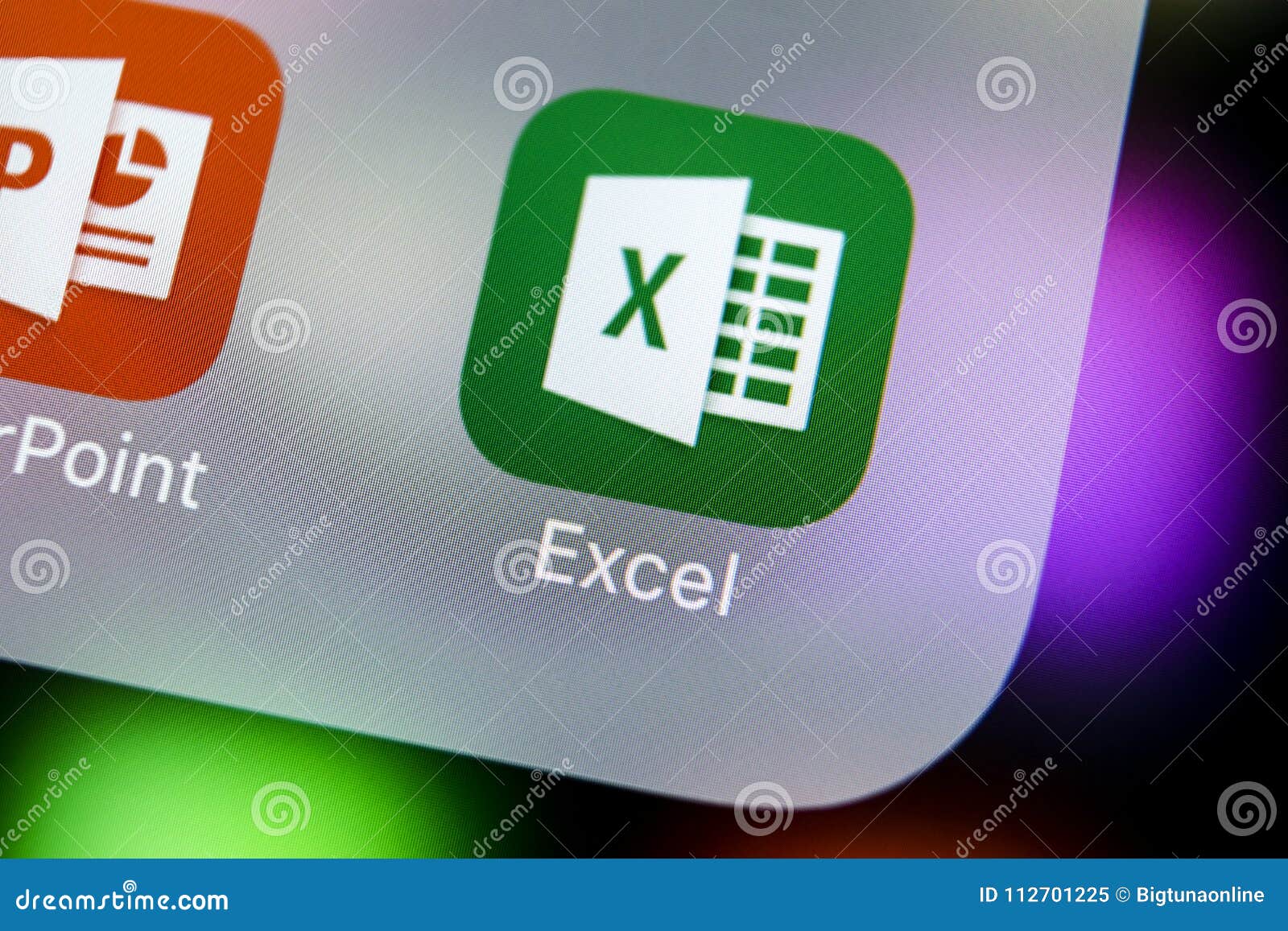 Microsoft Exel Application Icon On Apple IPhone X Screen Close-up ...