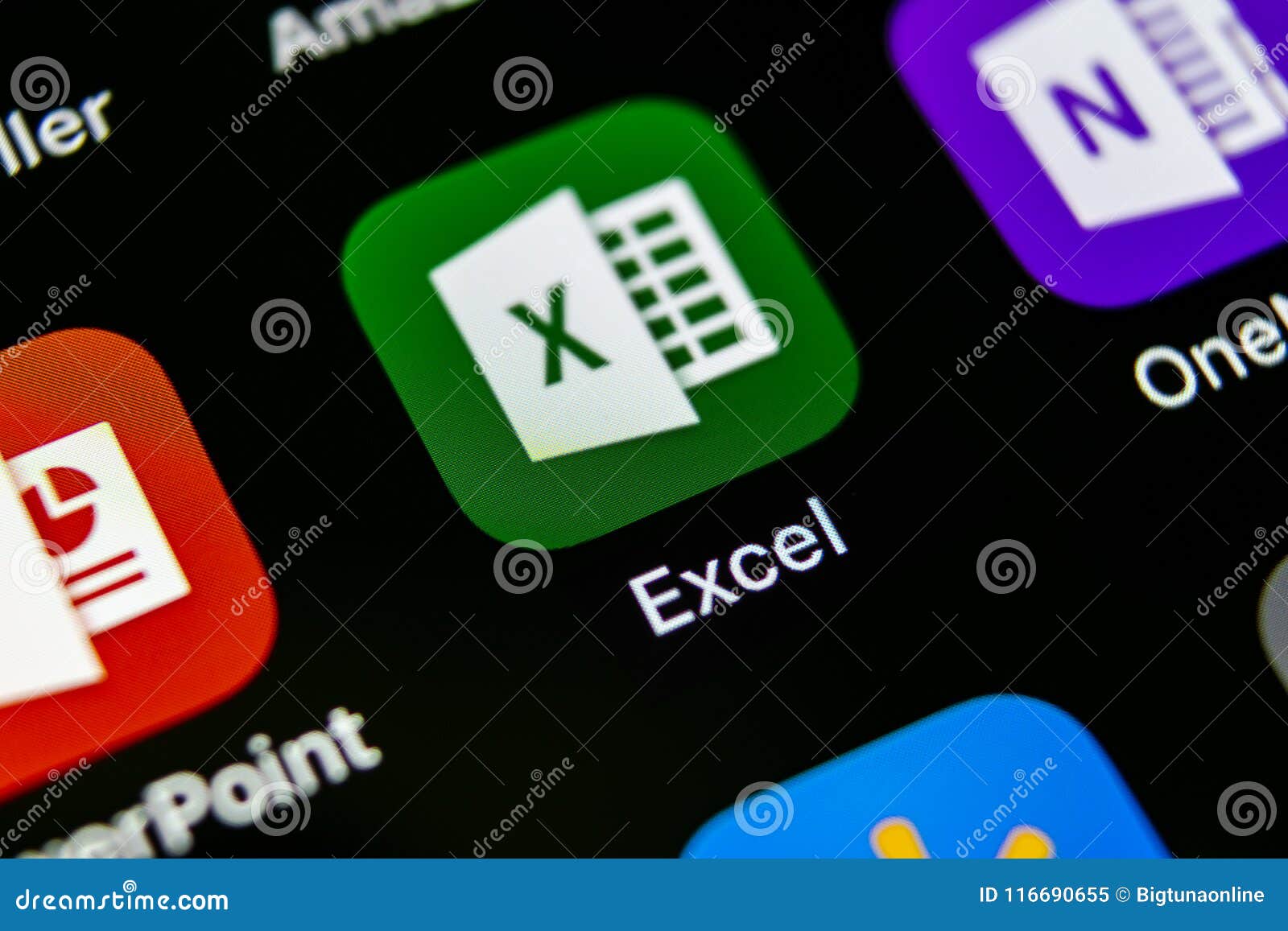 Microsoft Exel Application Icon On Apple IPhone X Screen Close-up ...
