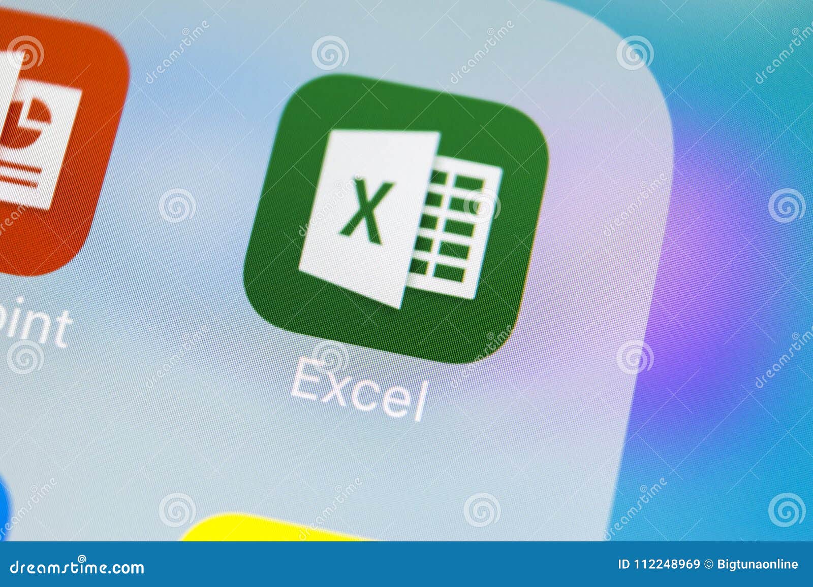 Microsoft Exel Application Icon On Apple IPhone X Screen Close-up ...