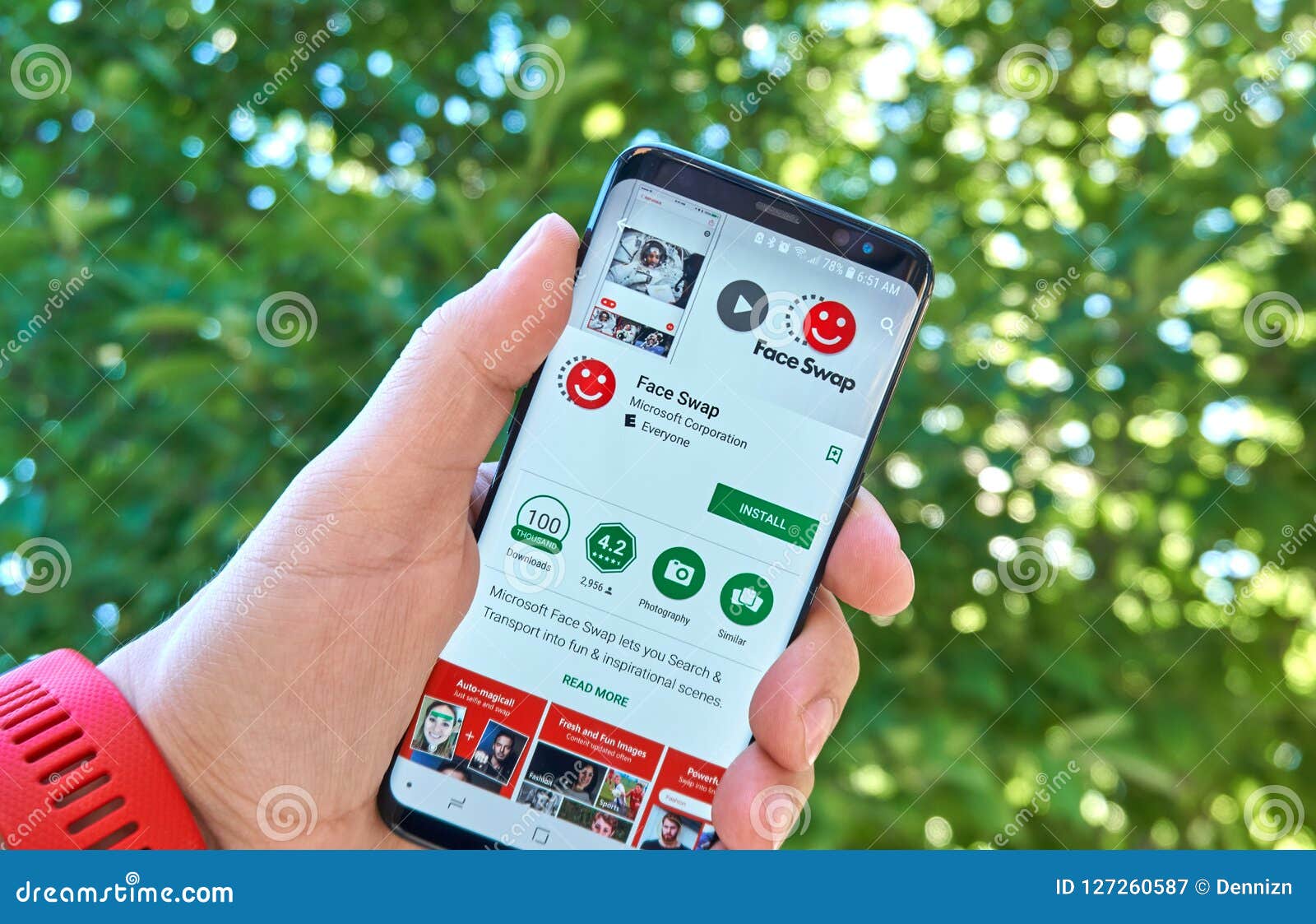 Microsoft Face Swap Mobile App on Samsung S8. Editorial Photography ...