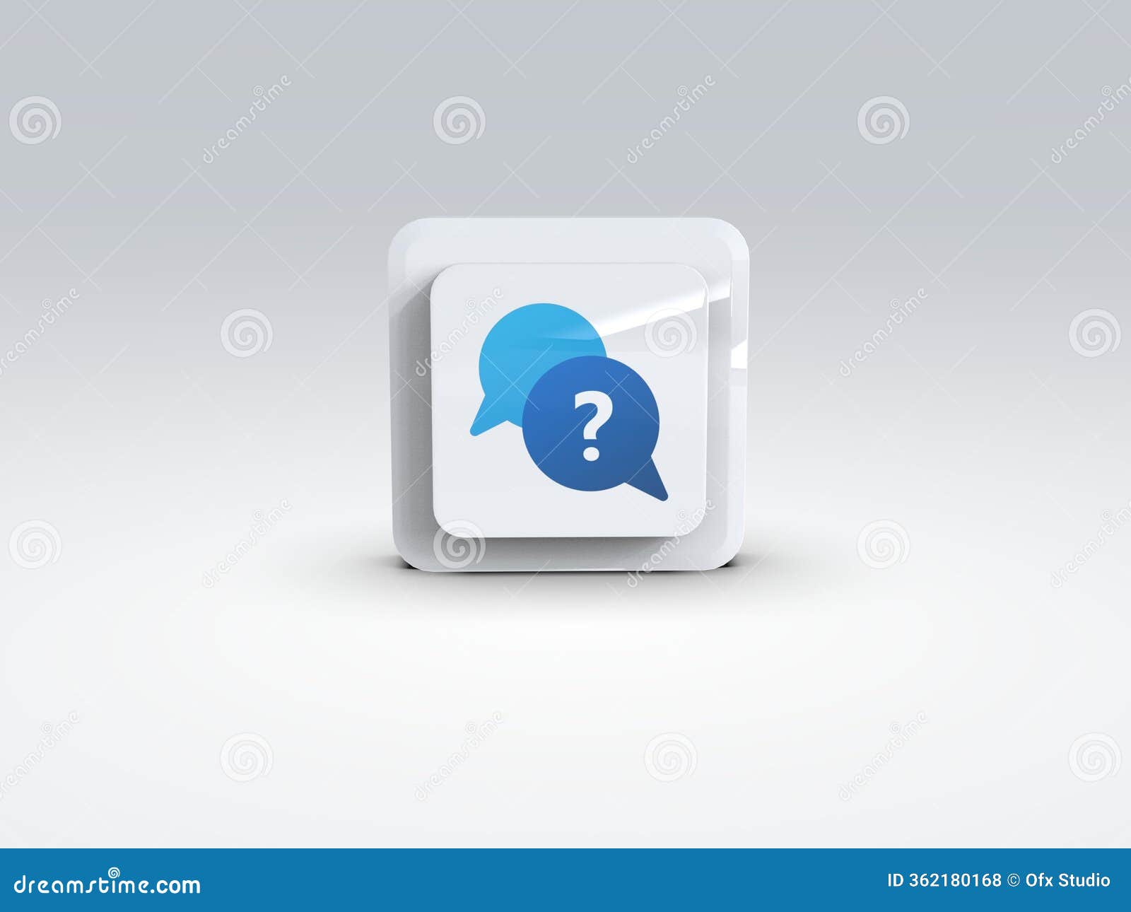 Microsoft Help App 3d Render, White Background Isolated Button Front ...