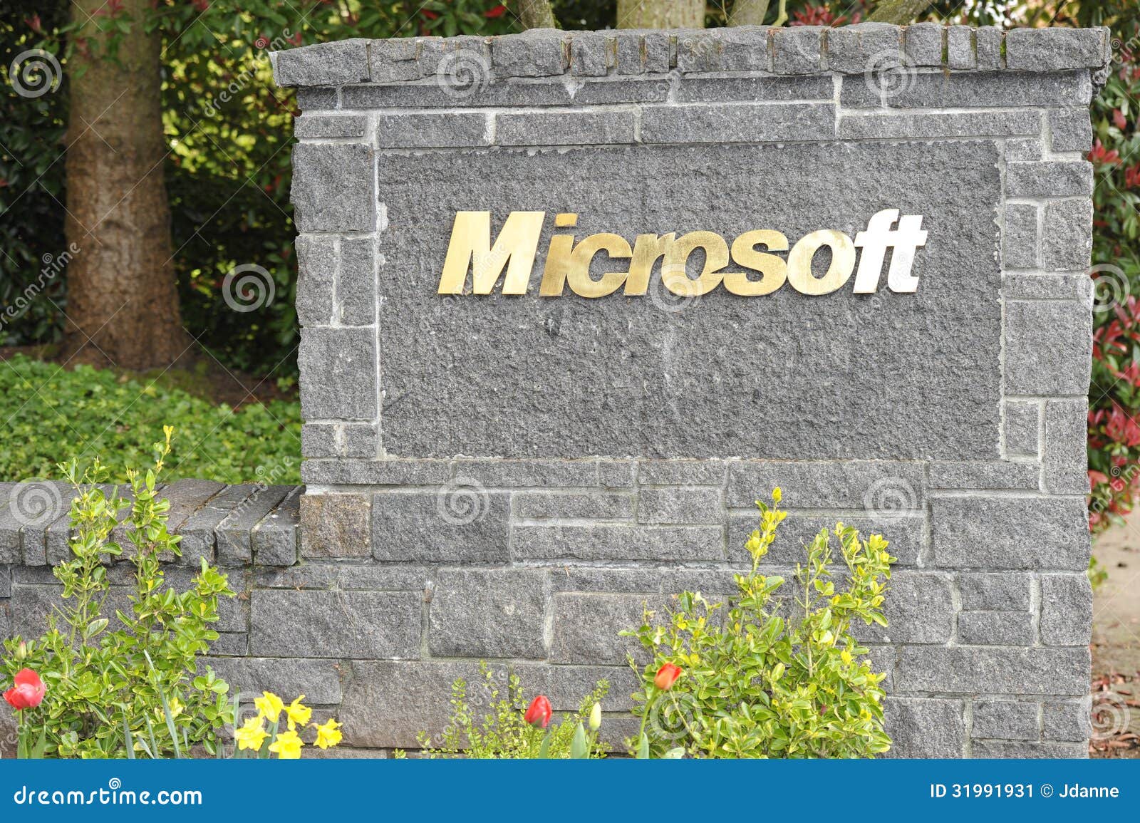 Microsoft-het Van Letters Voorzien Redactionele Foto - Image of campus ...