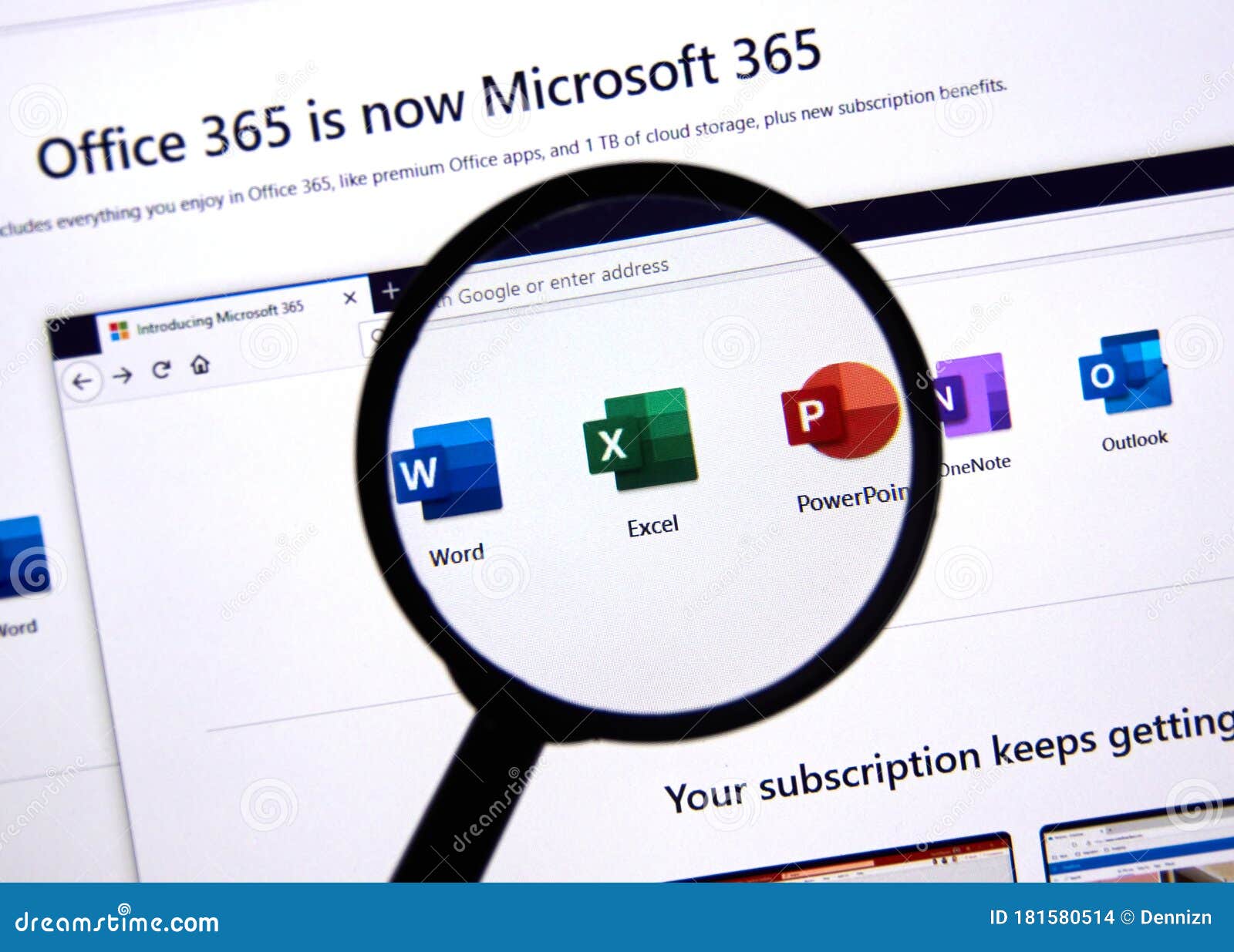 MIcrosoft 365 Icons and Other Office Applications on a Web Site ...