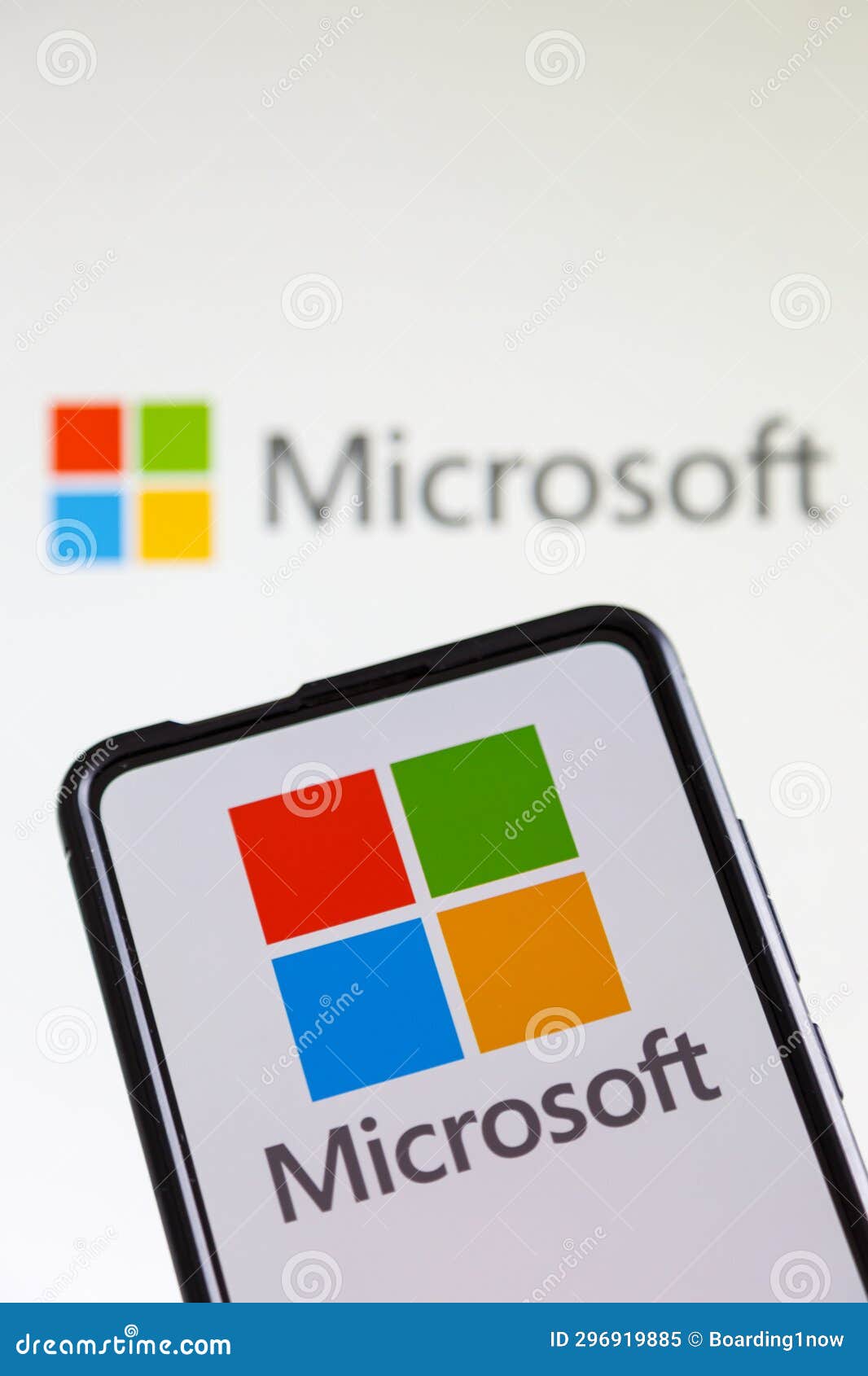Microsoft Logo of the Software Company on a Mobile Phone and Computer ...