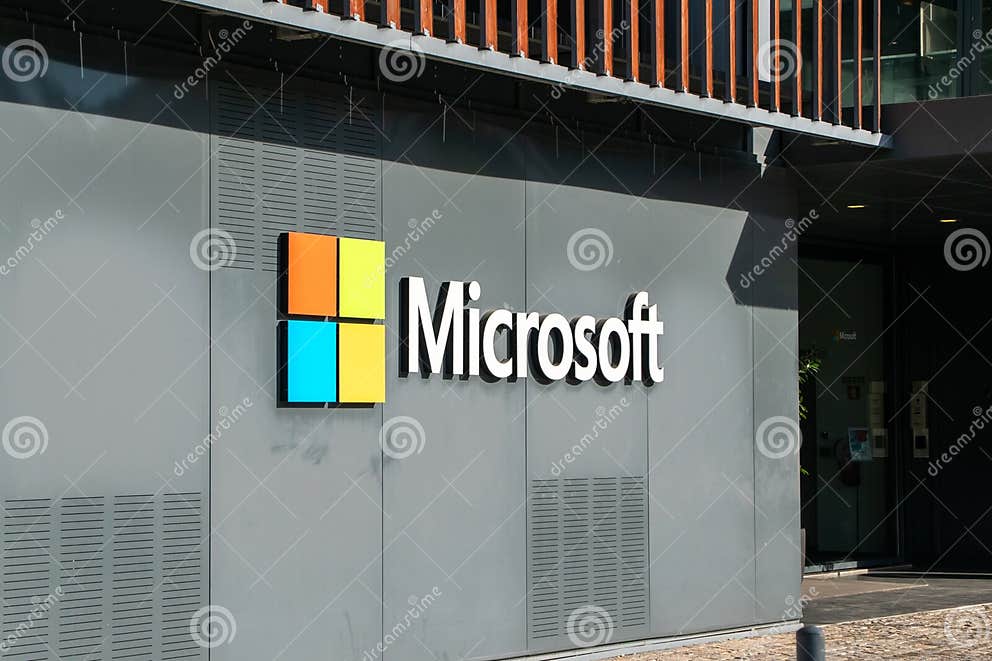Microsoft Logo and Text Sign of Microsoft Office Stock Image - Image of ...