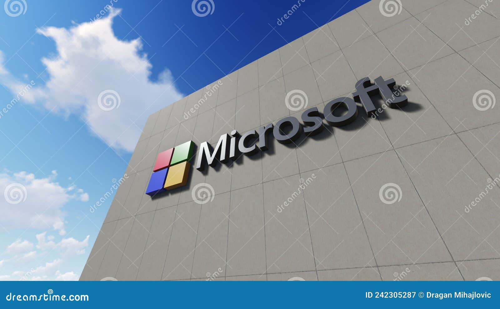 Microsoft Logo on the Wall, Editorial Use only Editorial Photography ...