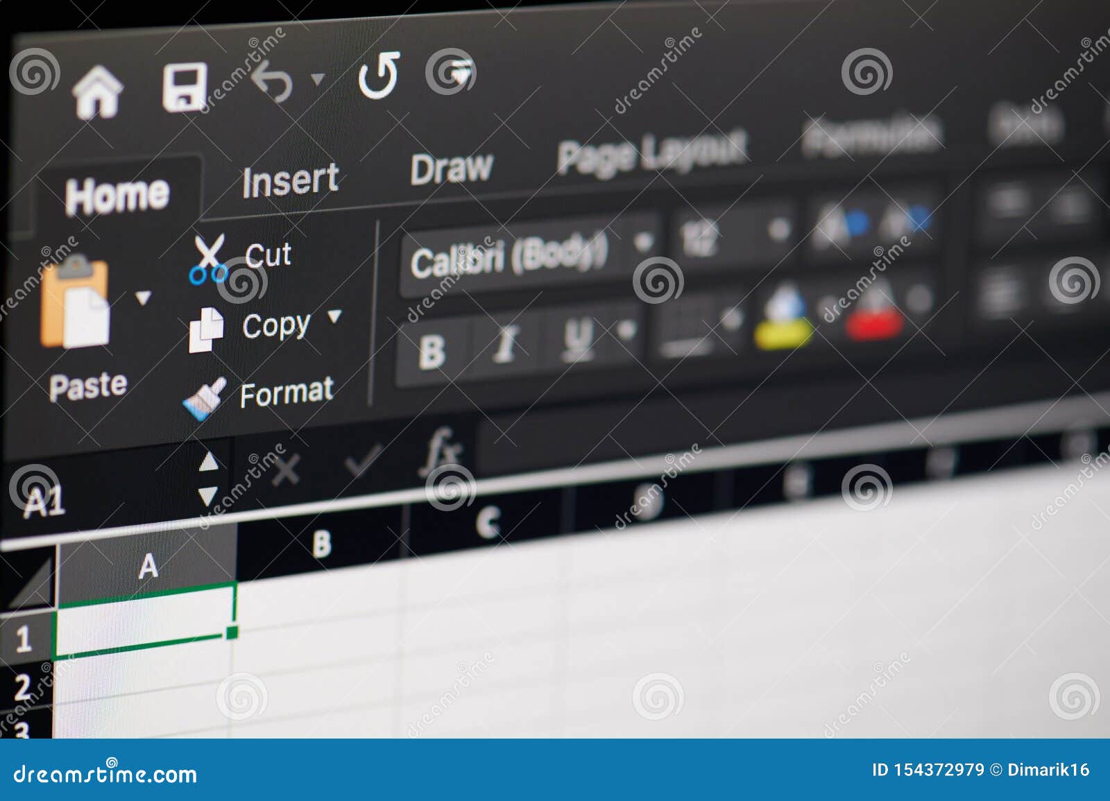 Microsoft Office Excel Software Menu Editorial Stock Image - Image of ...