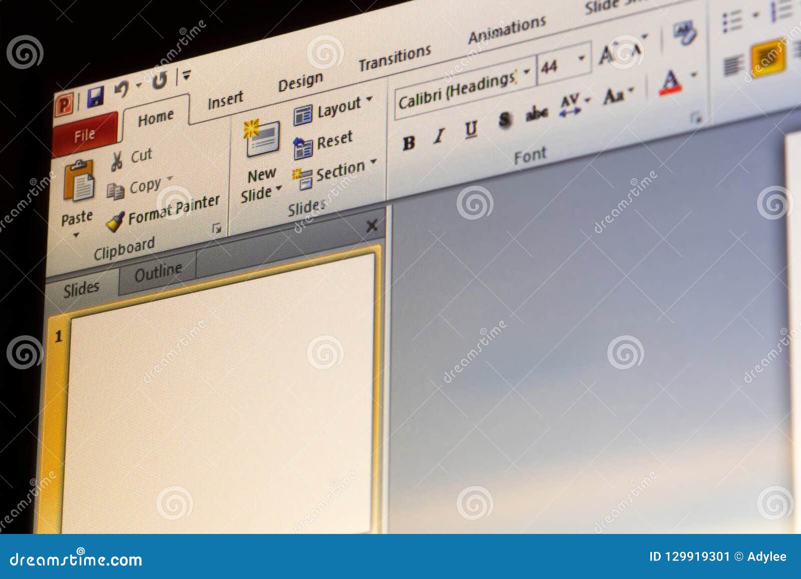 Microsoft Office Power Point Application Menu Editorial Photo - Image ...
