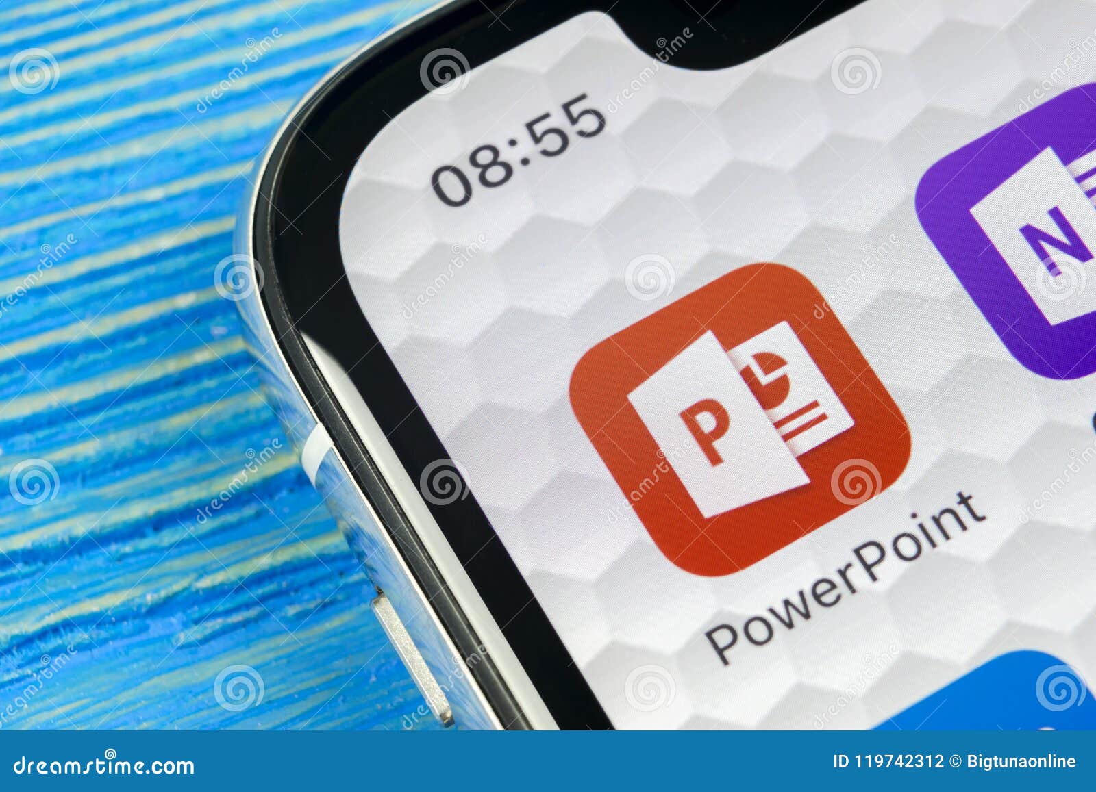 Microsoft Office Powerpoint Application Icon on Apple IPhone X Screen ...