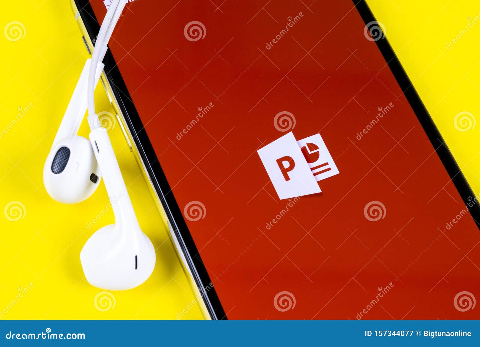 Microsoft Office Powerpoint Application Icon on Apple IPhone X Screen ...