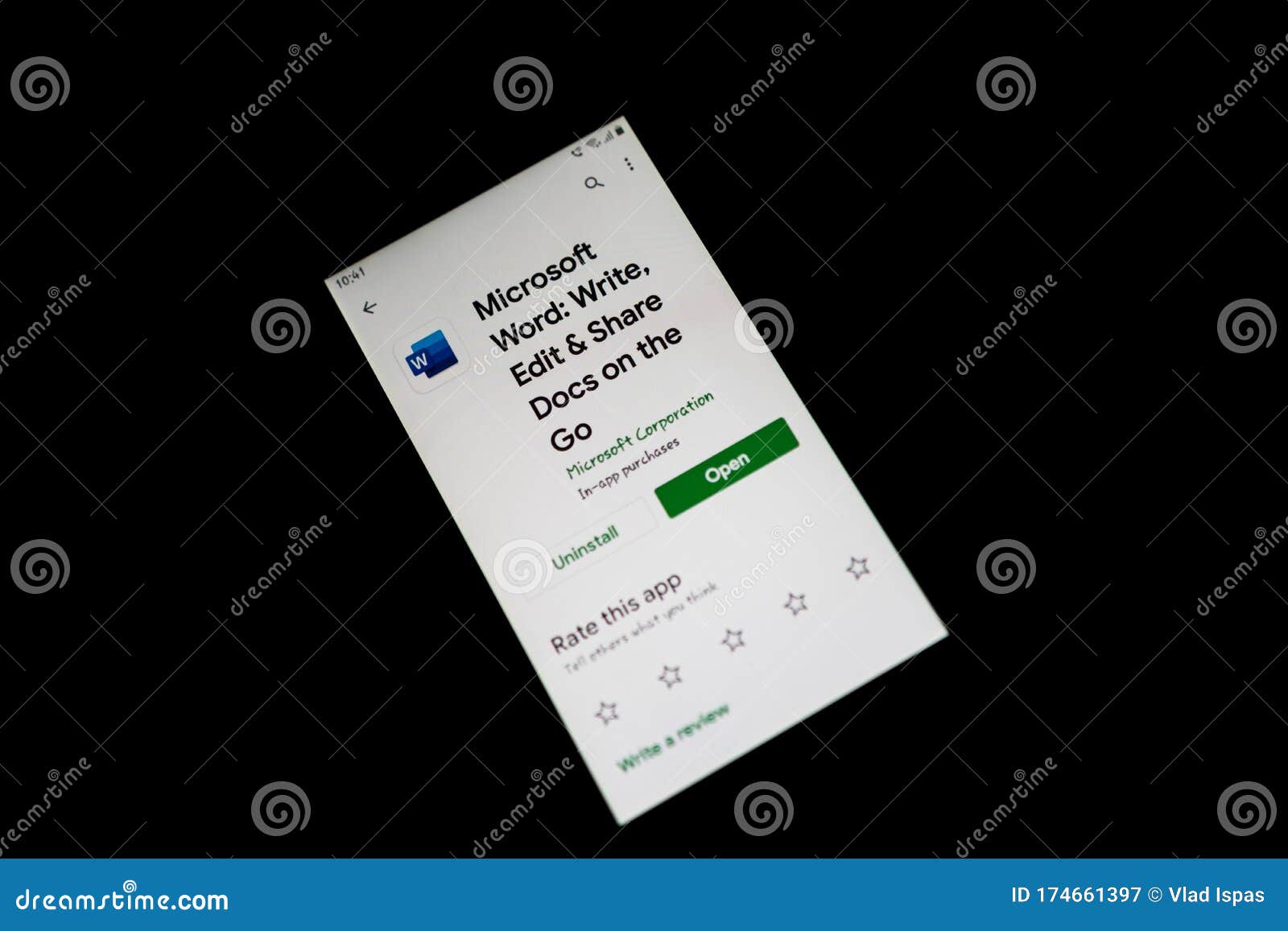 Microsoft Office Word Application in Play Store on Smartphone Screen ... Microsoft Office Word Application in Play Store on Smartphone Screen ...