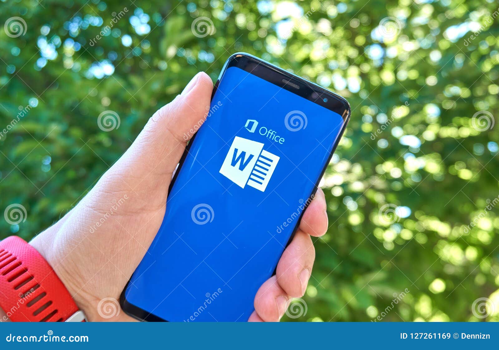Microsoft Office Word Mobile App on Samsung S8. Editorial Stock Image ...