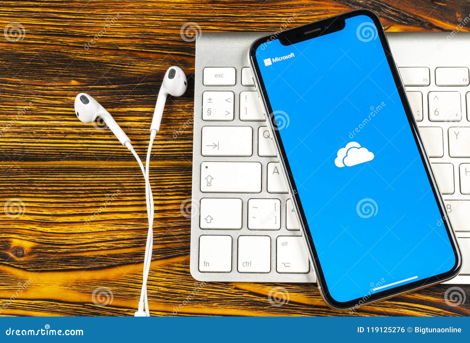 Microsoft OneDrive Application Icon on Apple IPhone X Screen Close-up ...