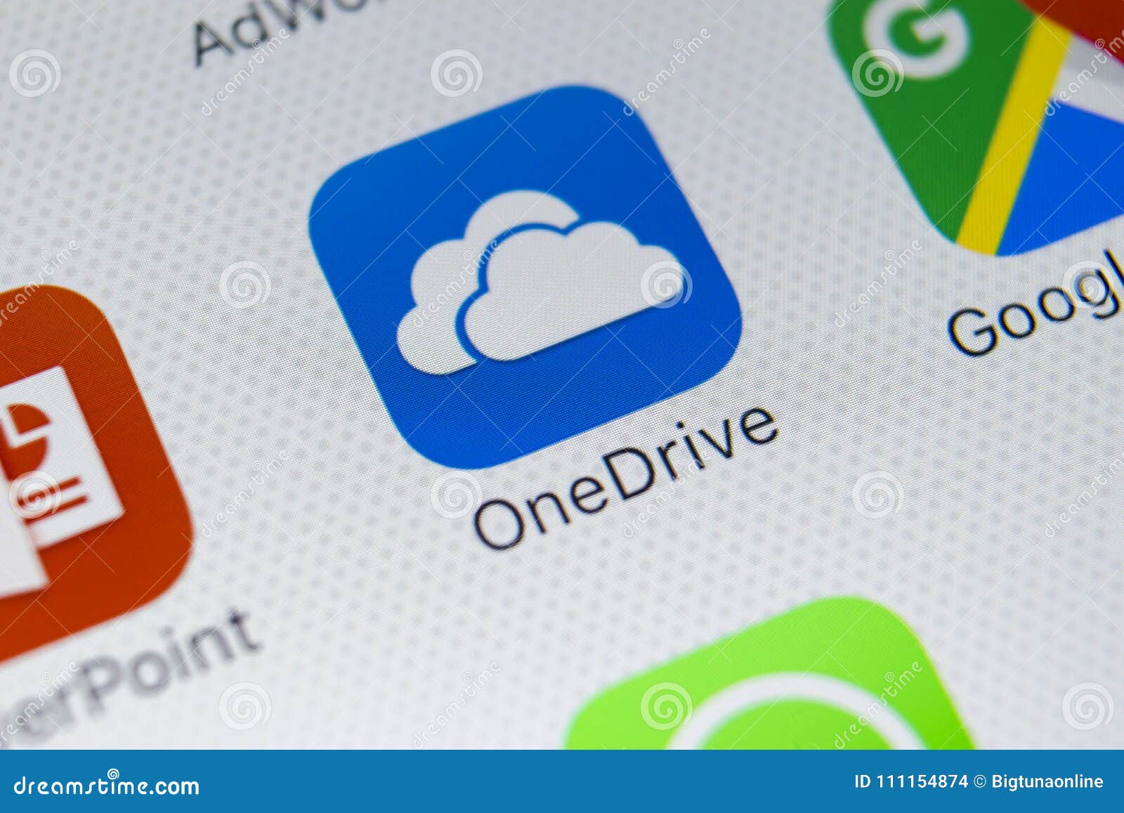 Microsoft OneDrive Application Icon on Apple IPhone X Screen Close-up ...