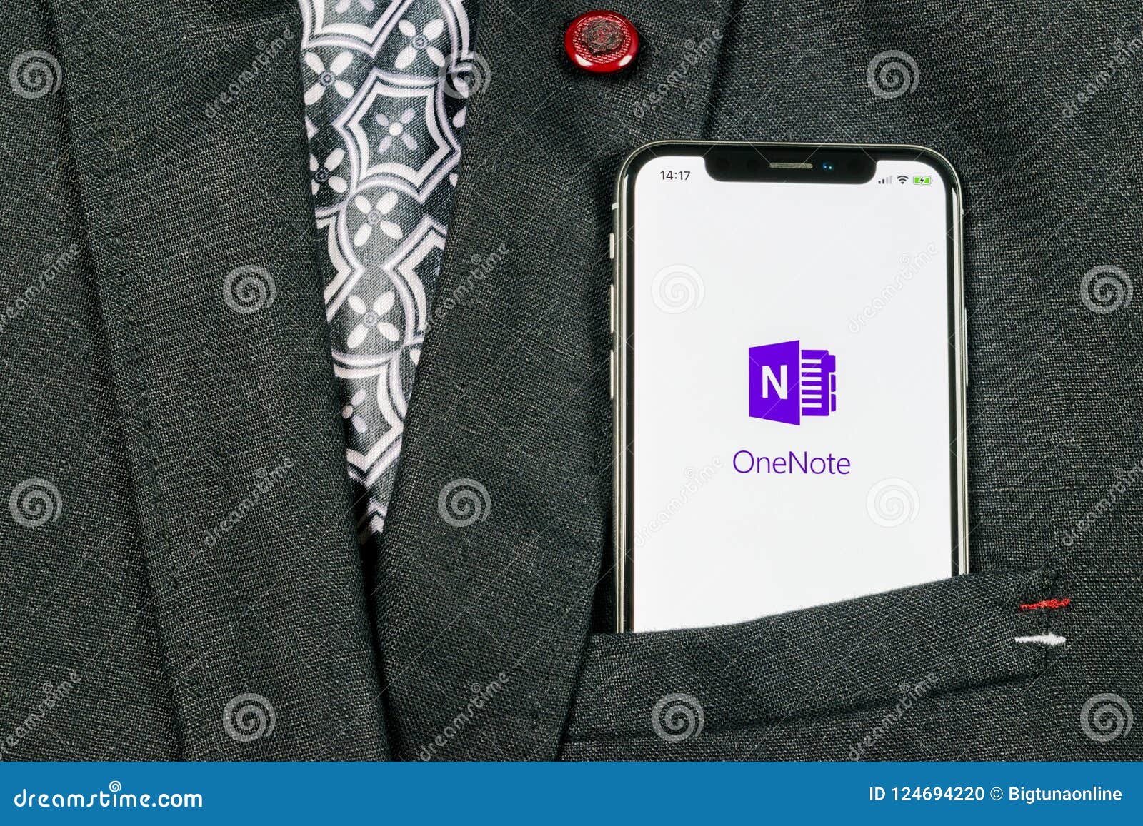 Microsoft OneNote Office Application Icon on Apple IPhone X Screen ...