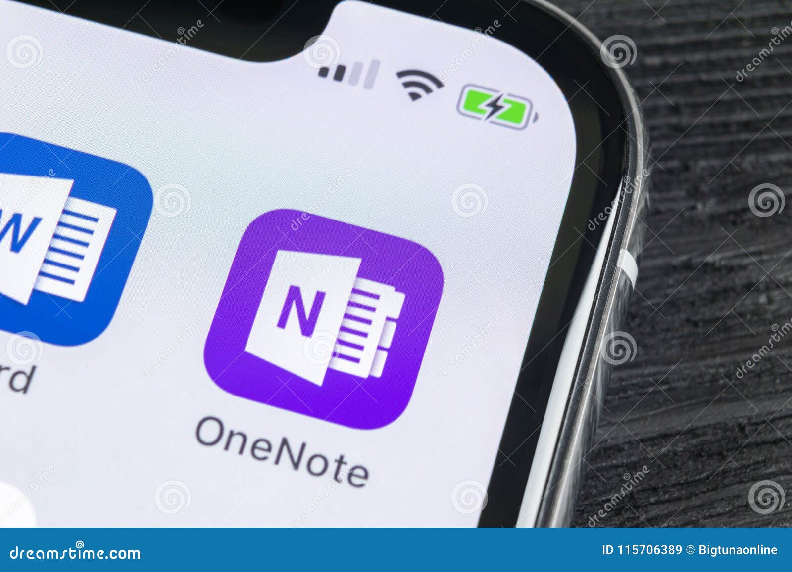 Microsoft OneNote Office Application Icon On Apple IPhone X Screen ...