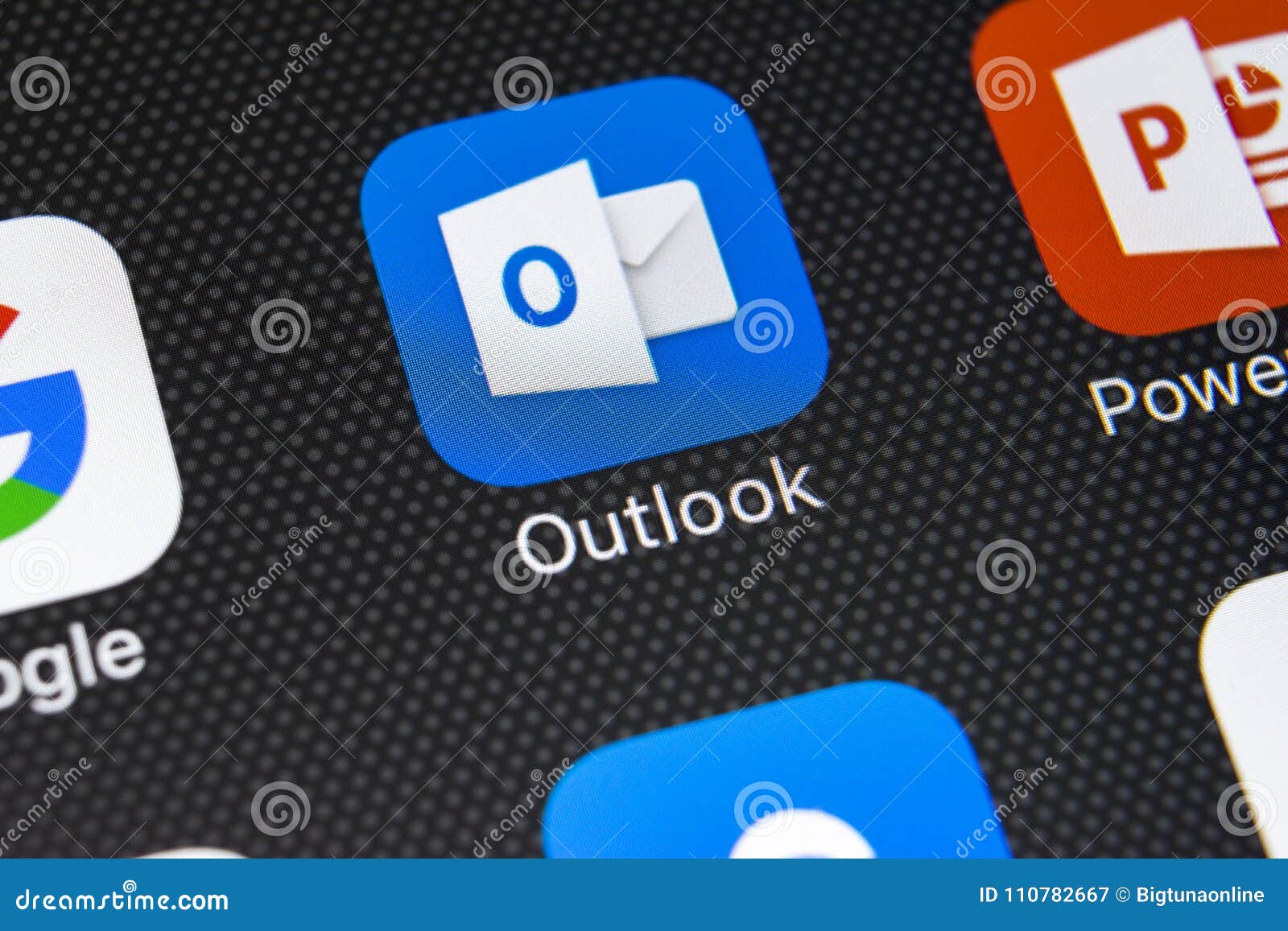Microsoft Outlook Application Icon on Apple IPhone X Screen Close-up ...