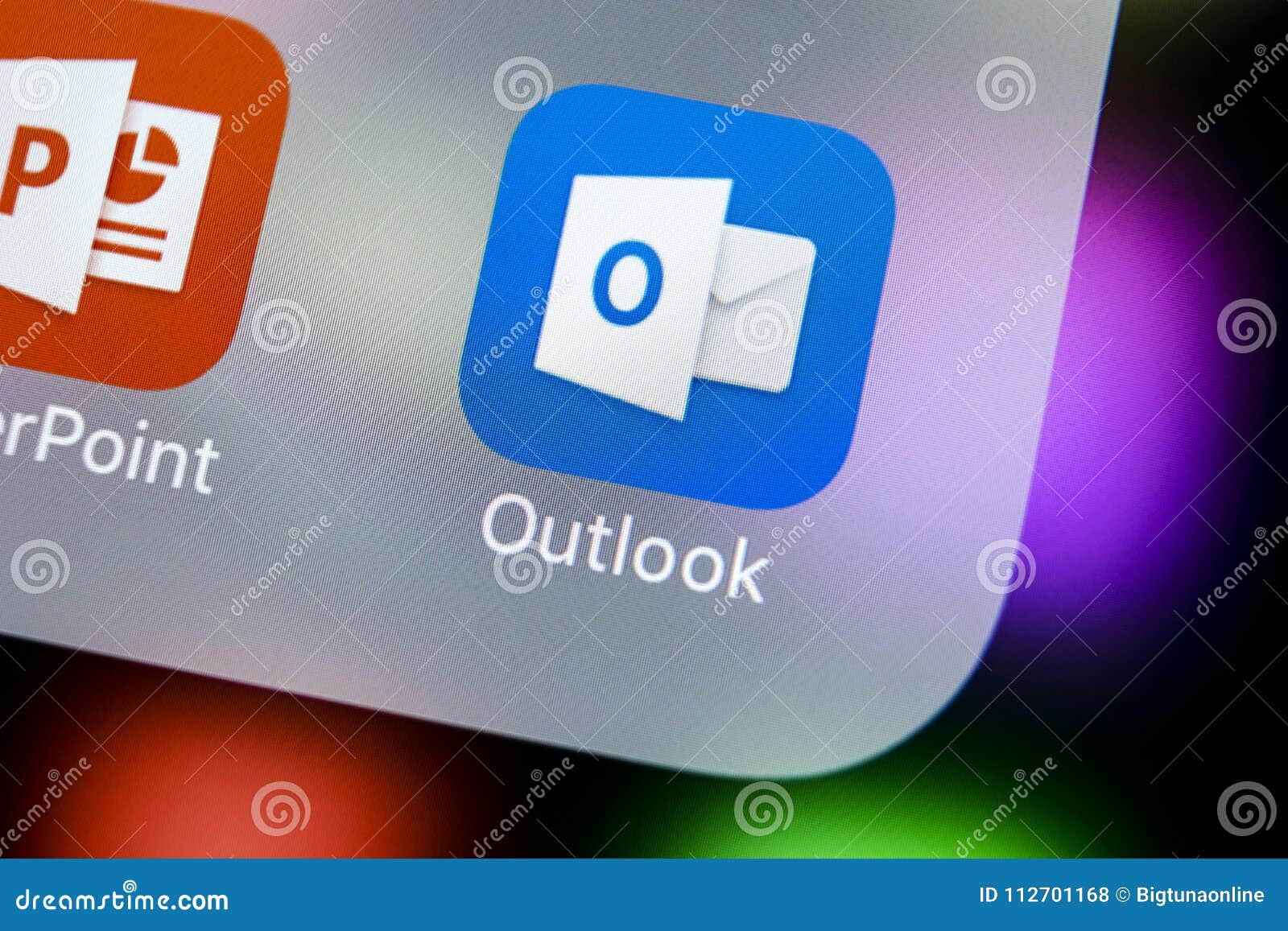 Microsoft Outlook Office Application Icon on Apple IPhone X Screen ...
