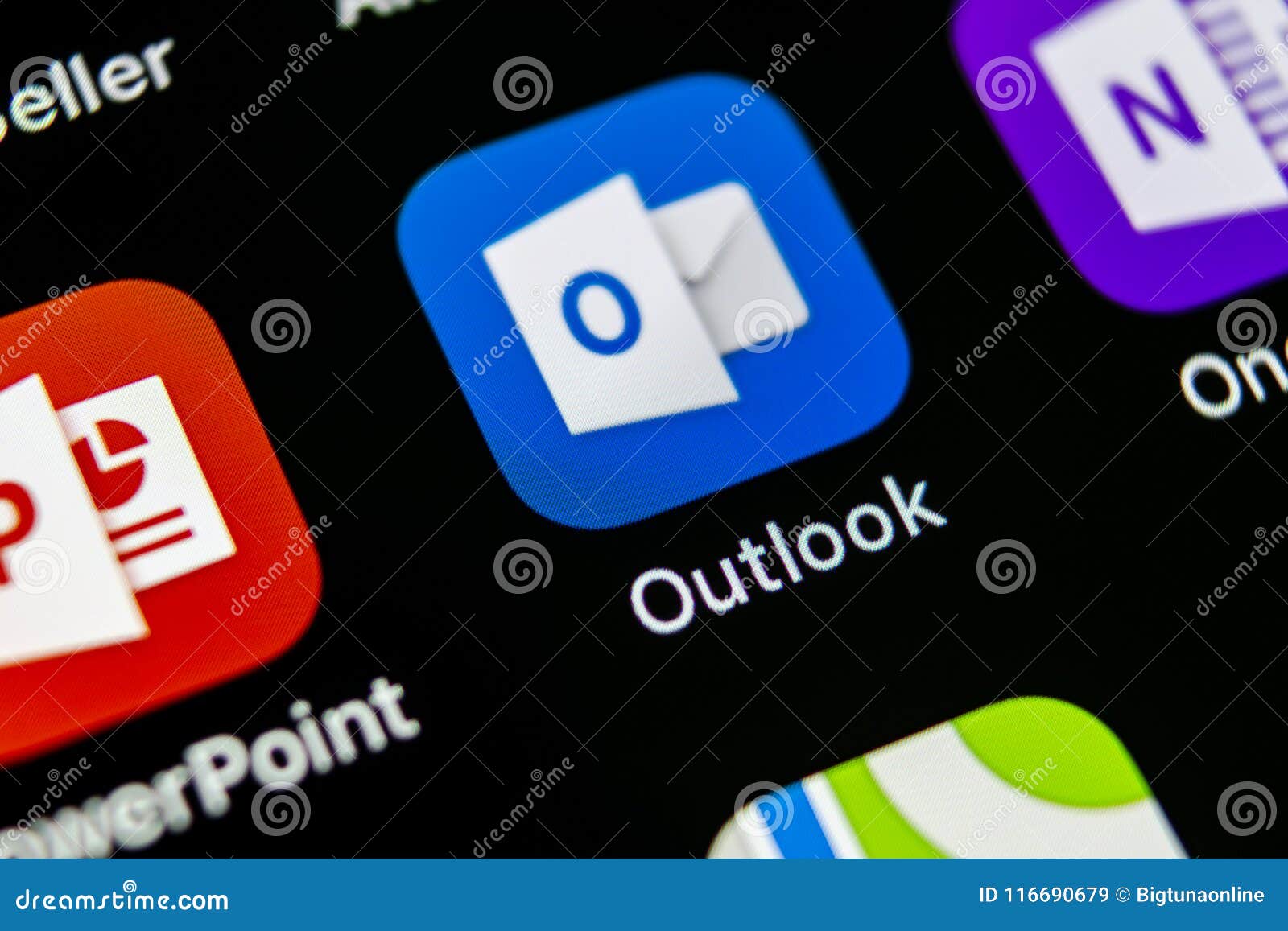 Microsoft Outlook Office Application Icon on Apple IPhone X Screen ...
