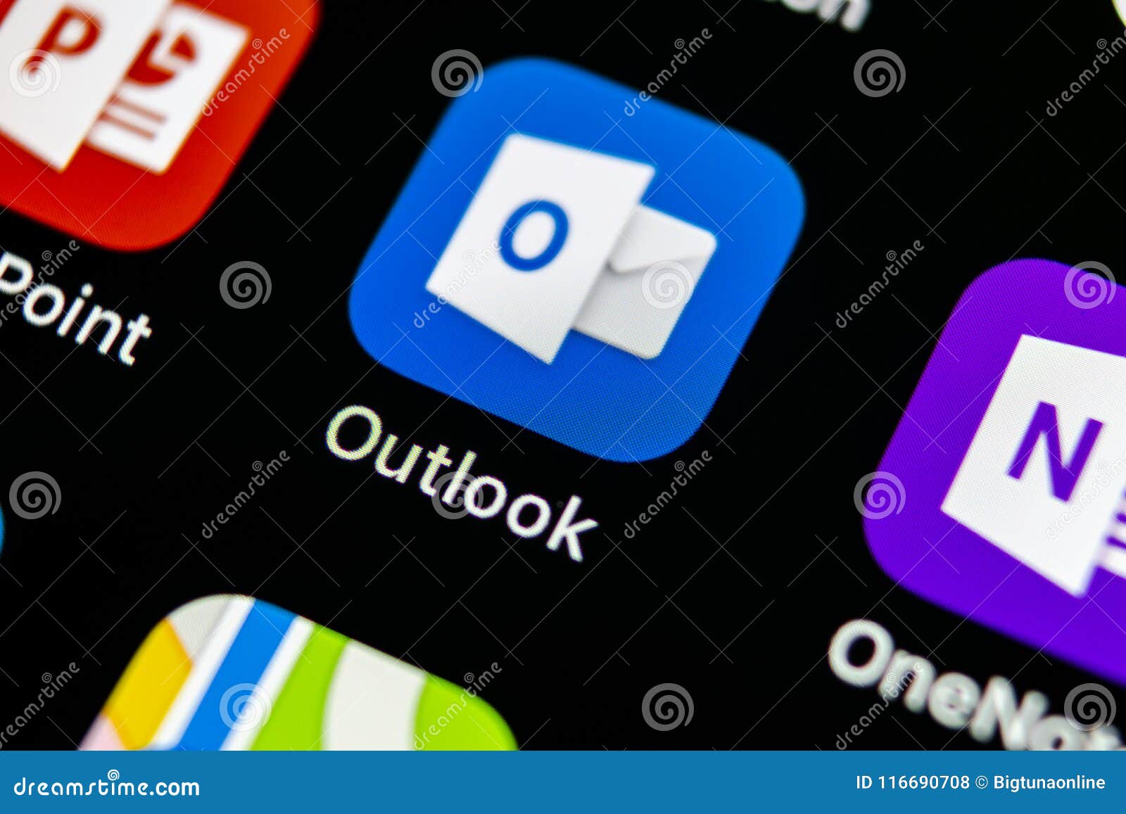 Microsoft Outlook Office Application Icon on Apple IPhone X Screen ...