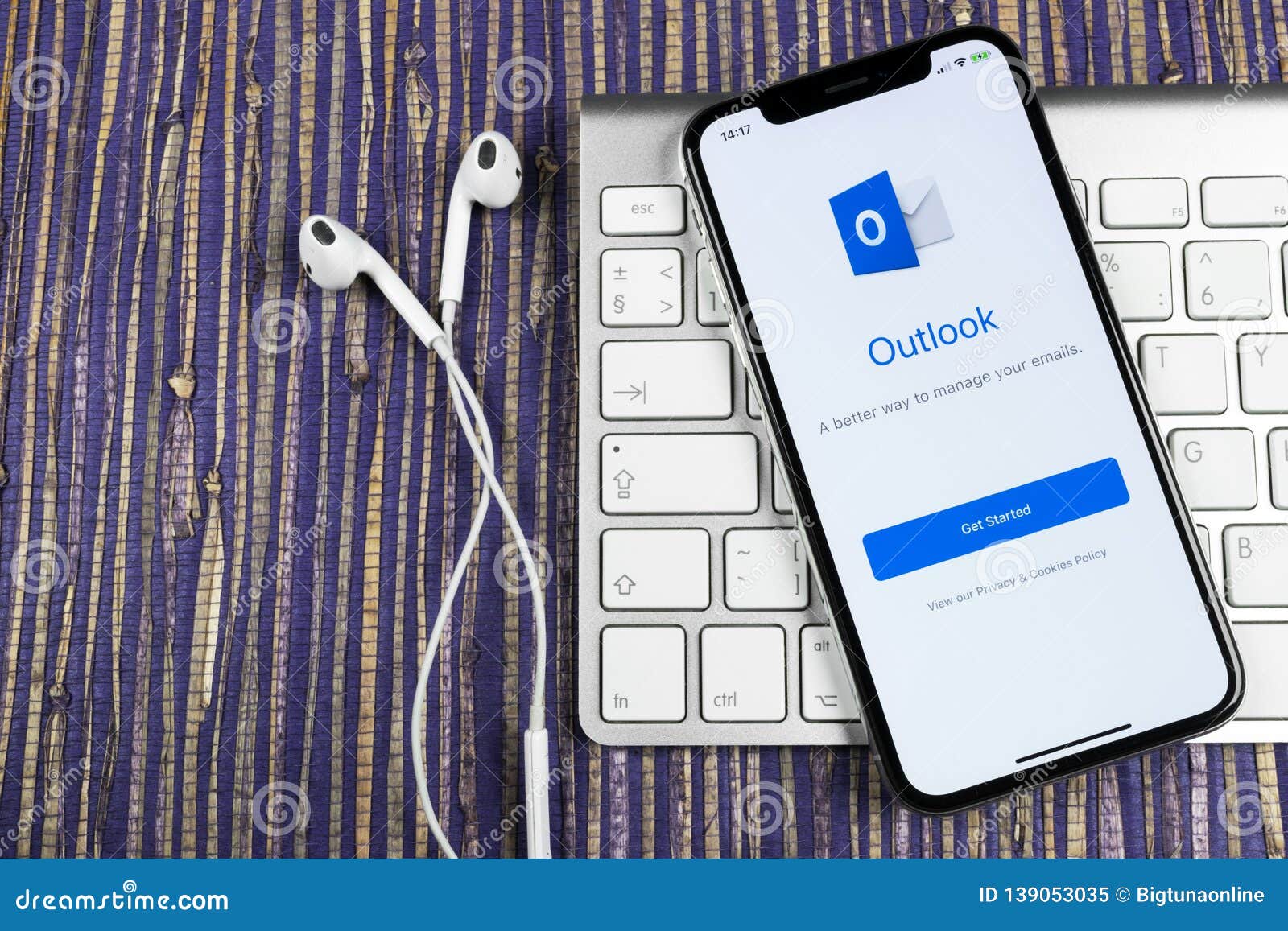Microsoft Outlook Office Application Icon on Apple IPhone X Screen ...