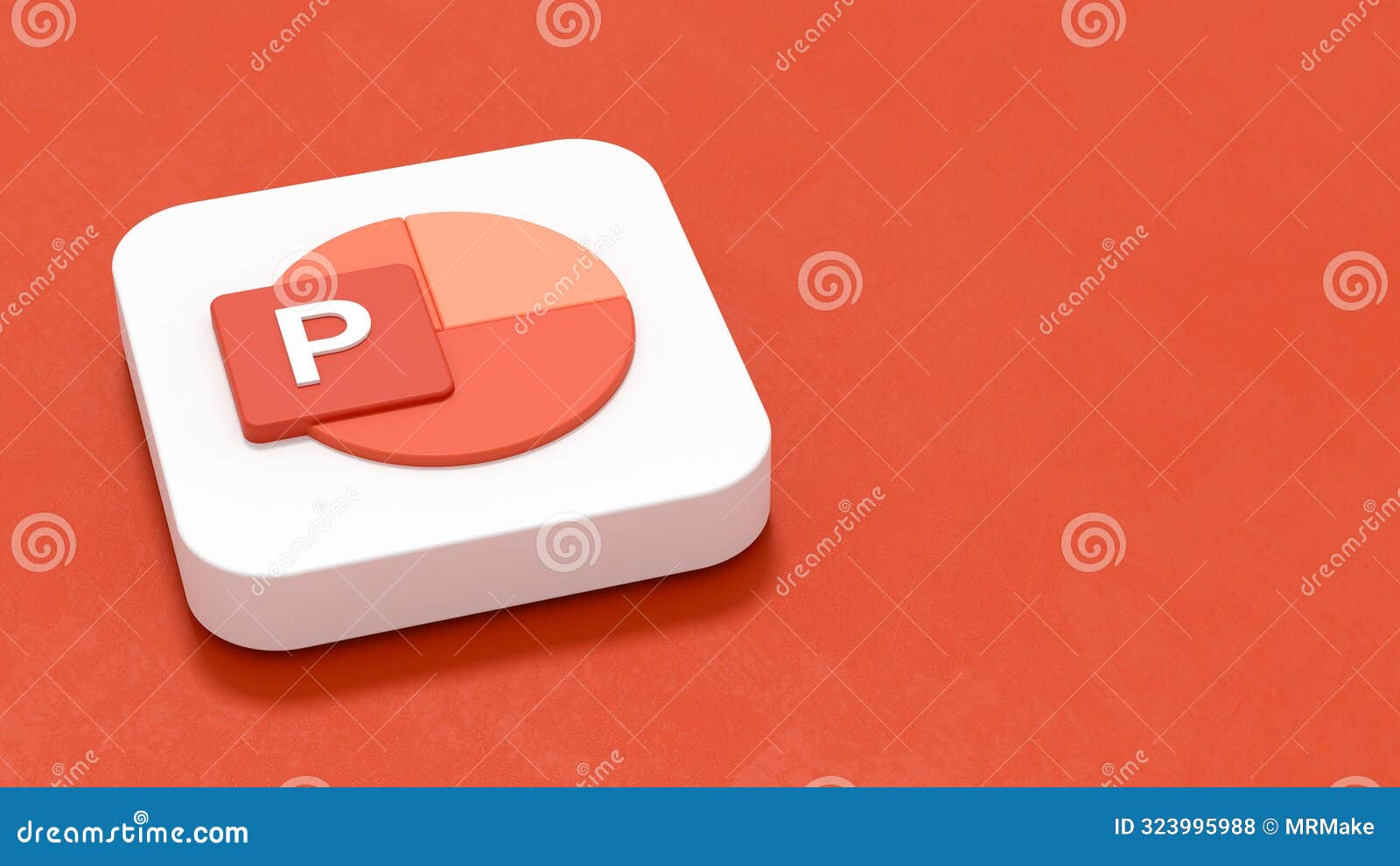 Microsoft PowerPoint App Icon on Orange Background with Copy Space ...