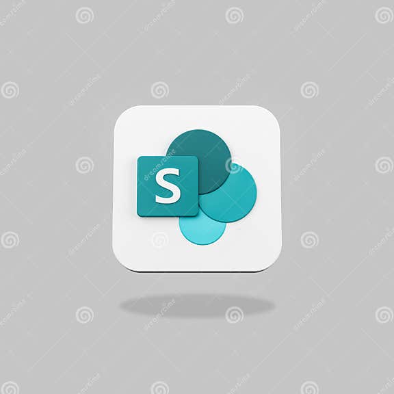 Microsoft Sharepoint App Icon on Flat Gray Background Editorial Stock ...