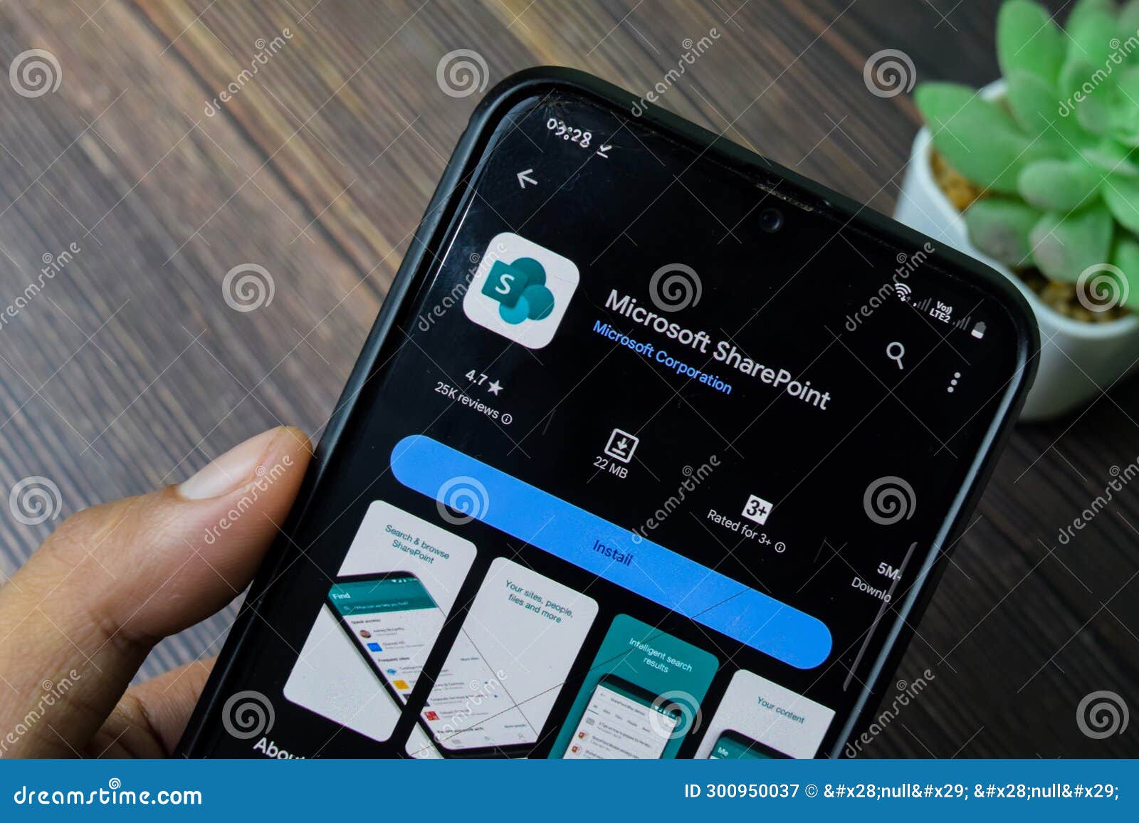 Microsoft SharePoint Application on Smartphone Screen. Microsoft ...