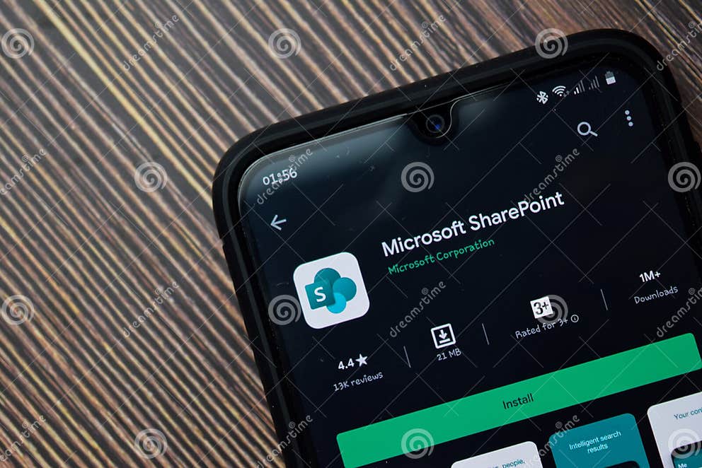 Microsoft SharePoint Dev Application on Smartphone Screen. SharePoint ...