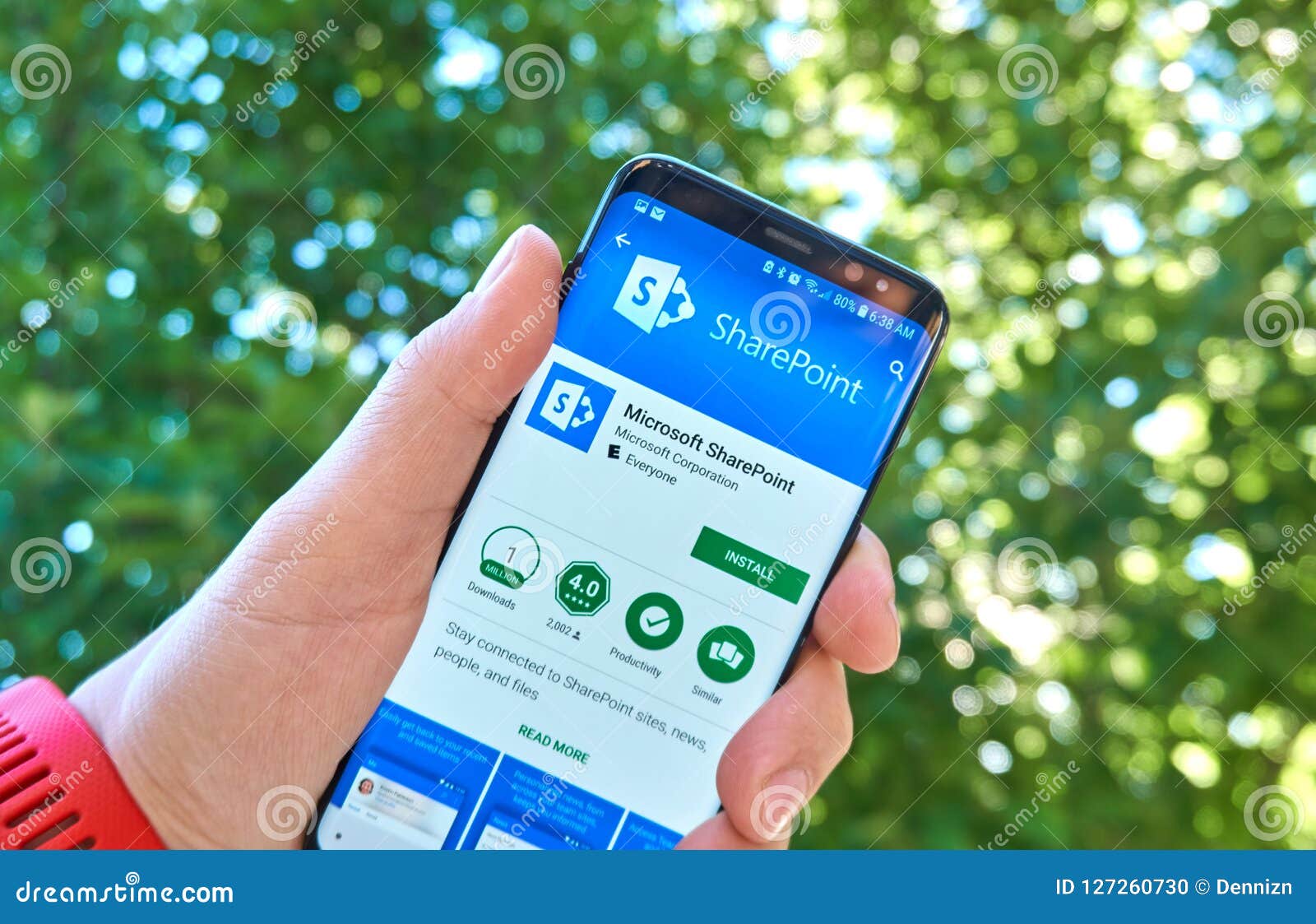 Microsoft SharePoint Mobile App on Samsung S8. Editorial Image - Image ...