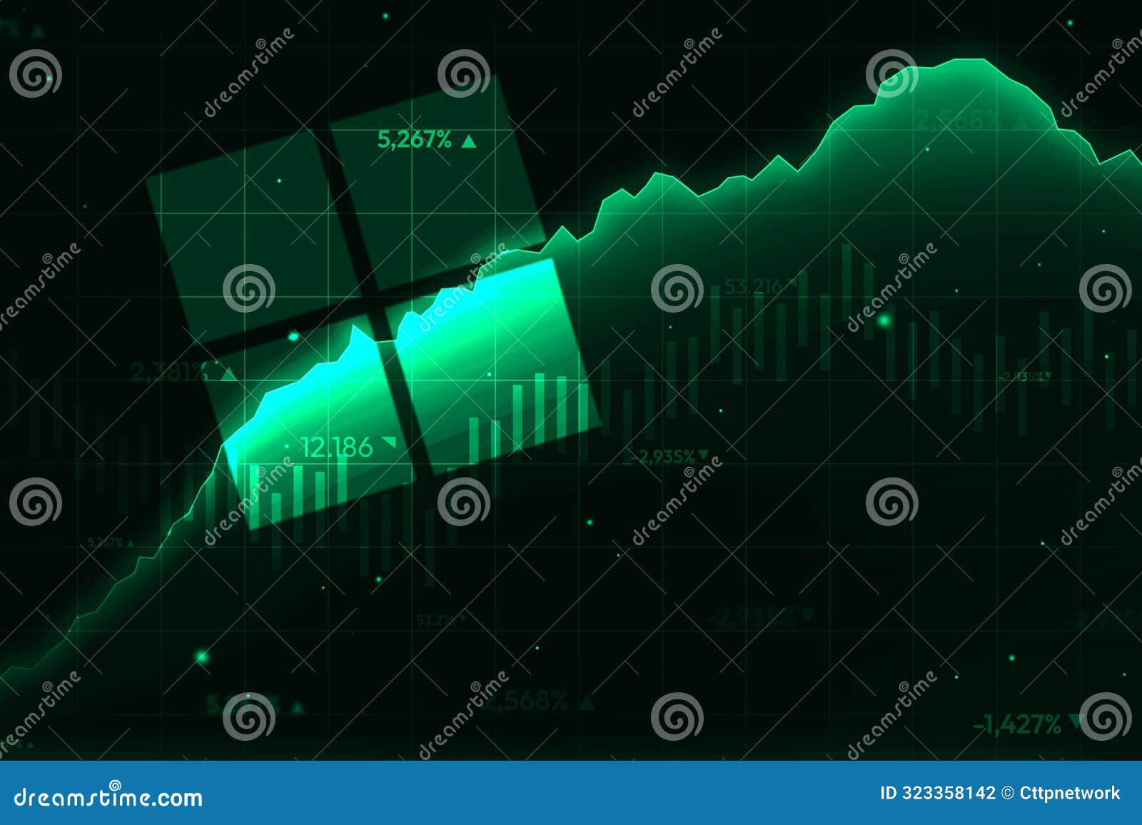 Microsoft Surging Graph Showing Profit in Green Color, Editorial ...