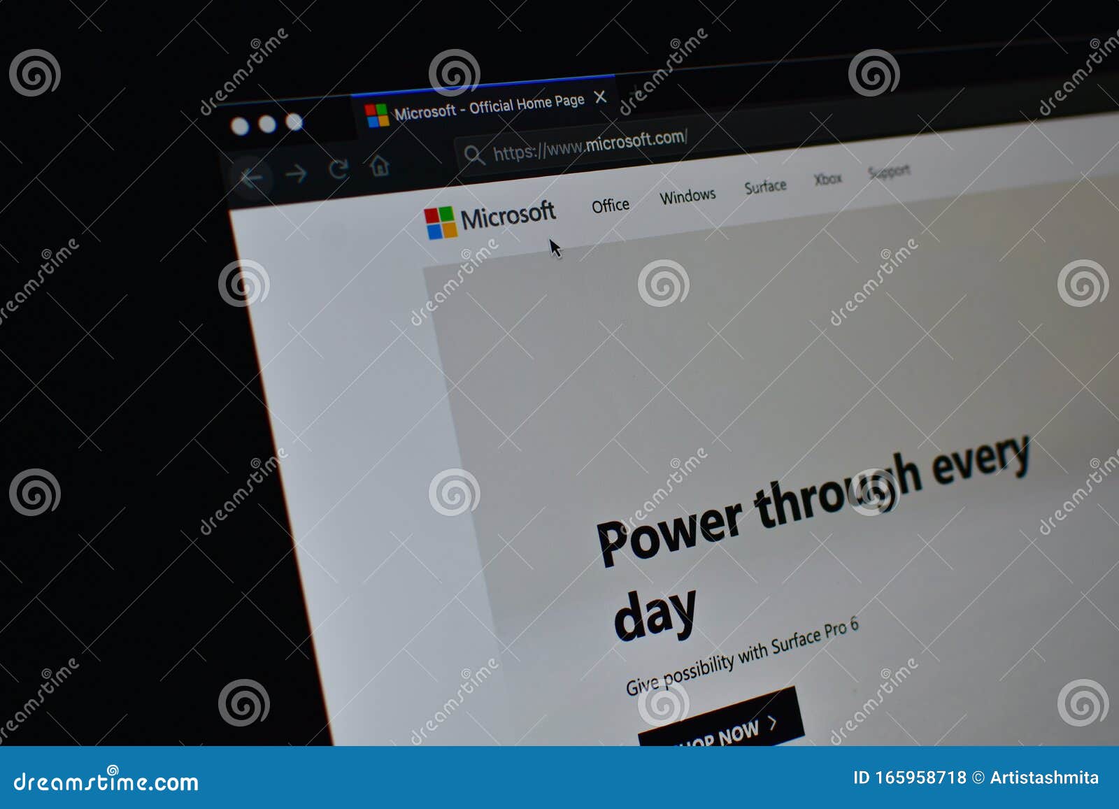 Microsoft Website on Computer Screen Editorial Stock Photo - Image of ...