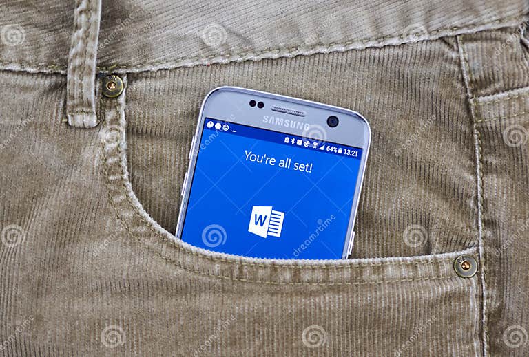 Microsoft Word Android Application Editorial Stock Photo - Image of ...