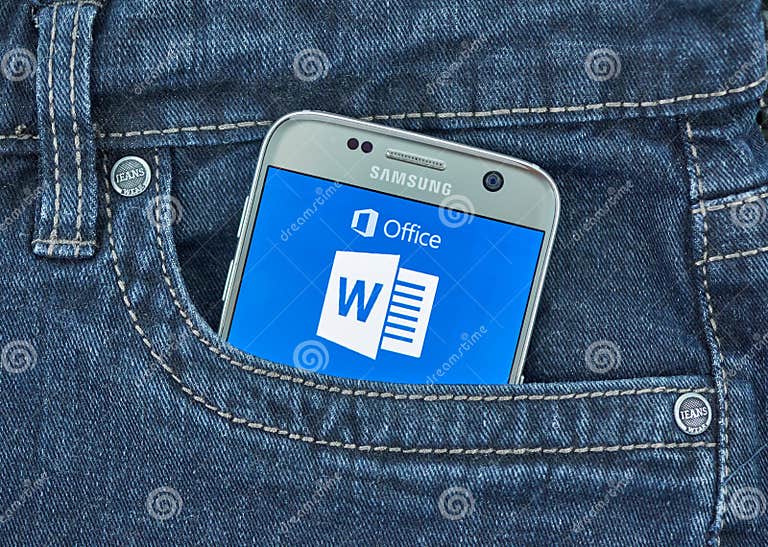 Microsoft Word Android Application Editorial Stock Image - Image of ...