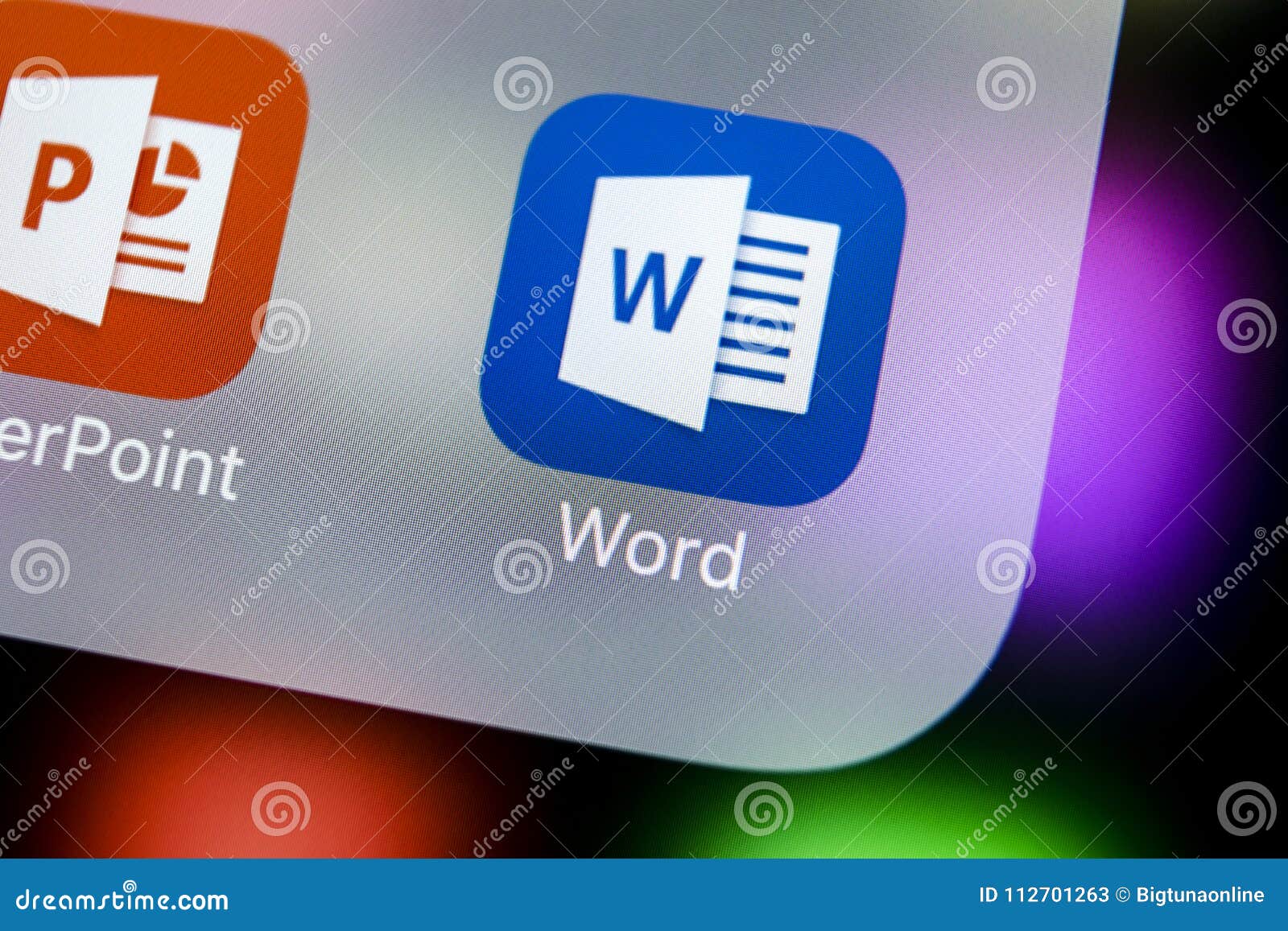 Microsoft Word Application Icon on Apple IPhone X Screen Close-up ...