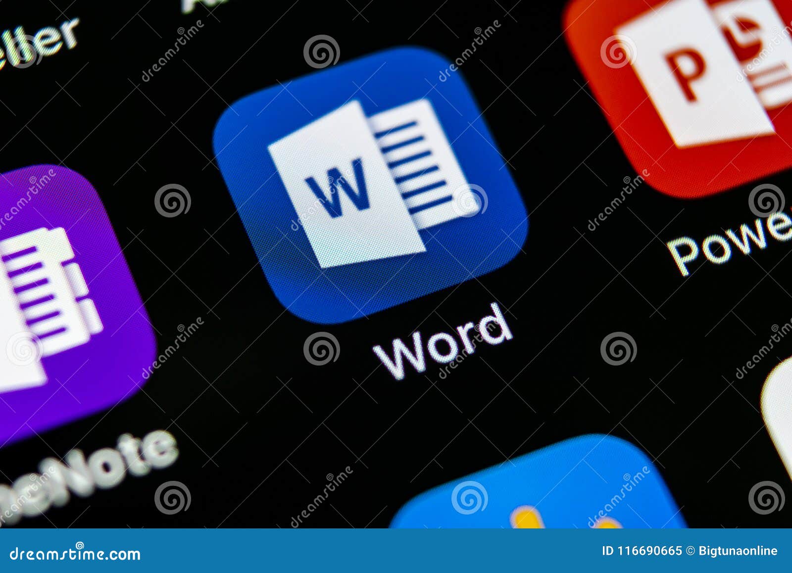 Microsoft Word Application Icon on Apple IPhone X Screen Close-up ...