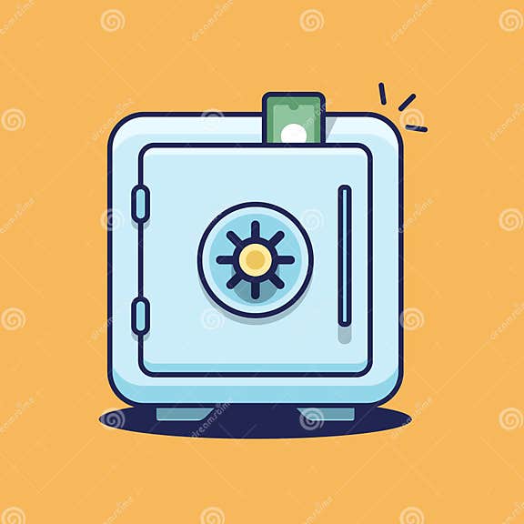 Bank Vault Icon in Cartoon Style Isolated on White Background. Stock ...
