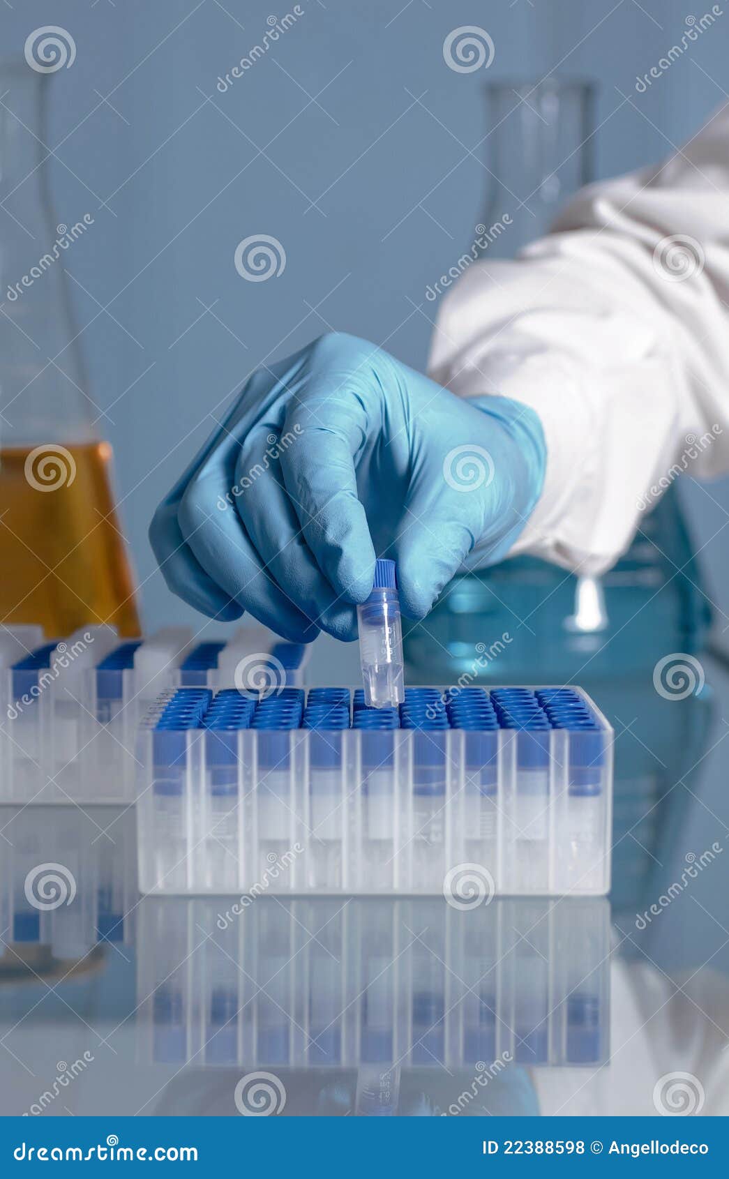 Microtubes in a rack stock photo. Image of freezing, blood - 22388598