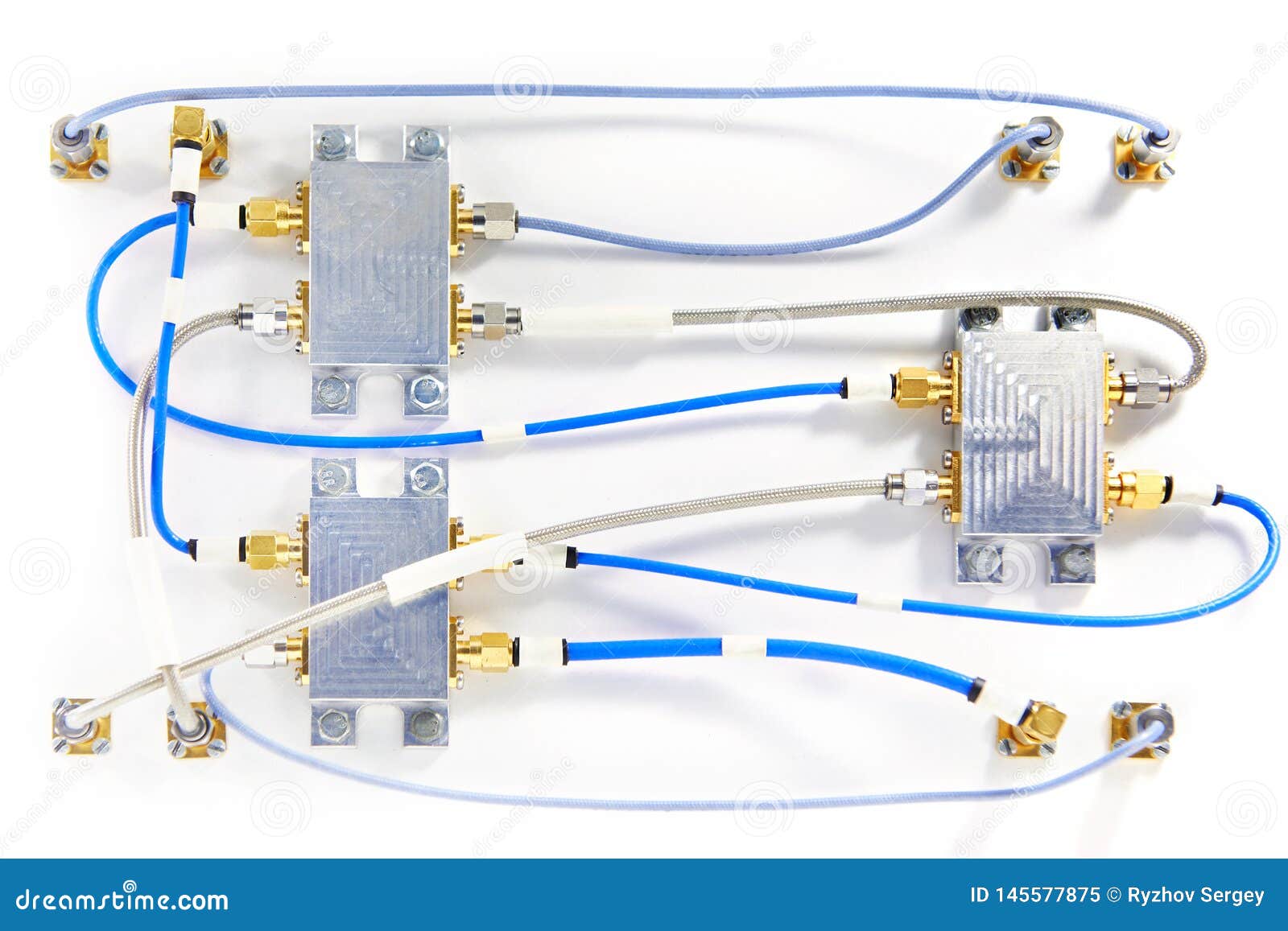 Microwave Cable Assembly Isolated Stock Image - Image of impedance ...
