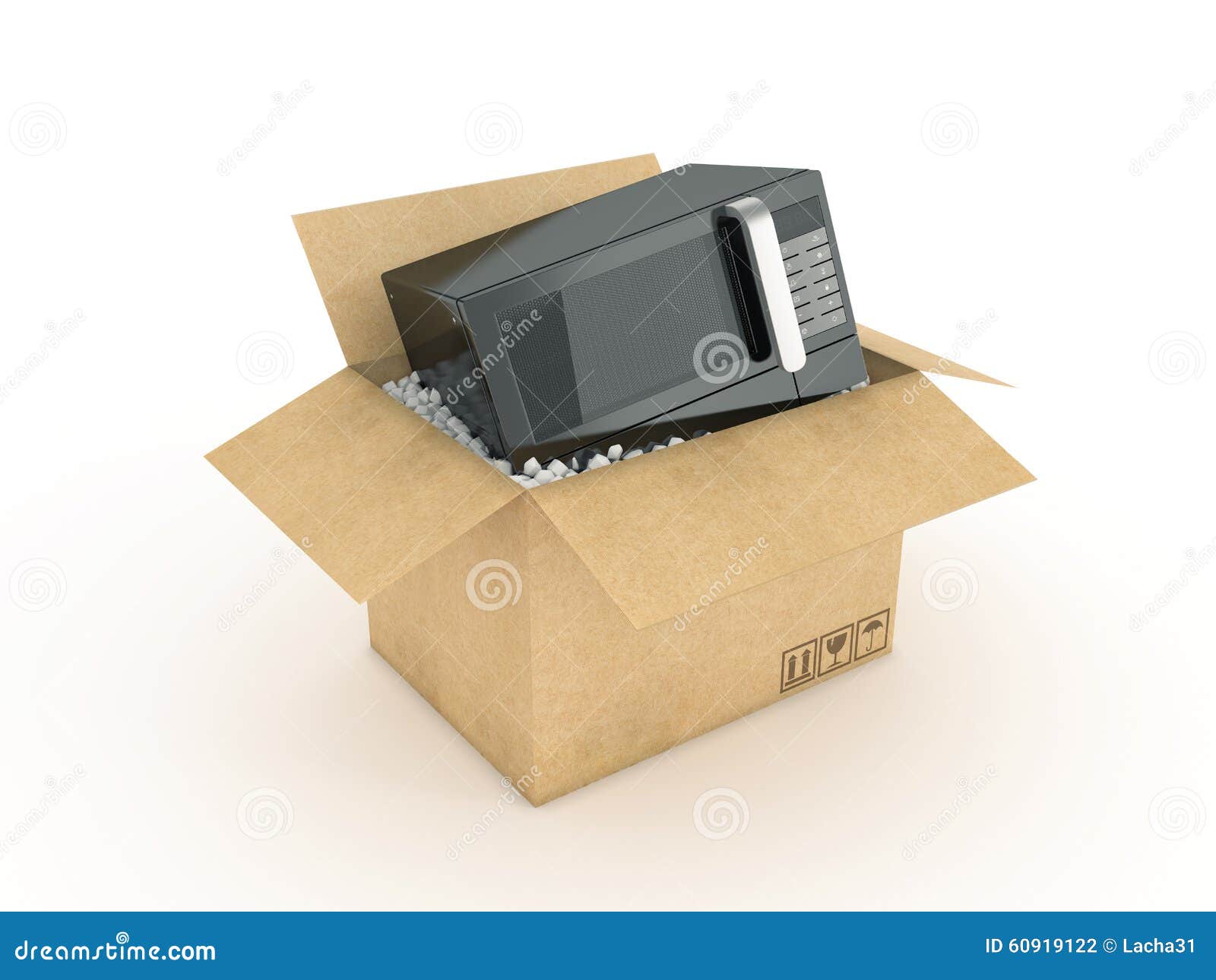 Microwave in cardboard box stock illustration. Illustration of carton ...