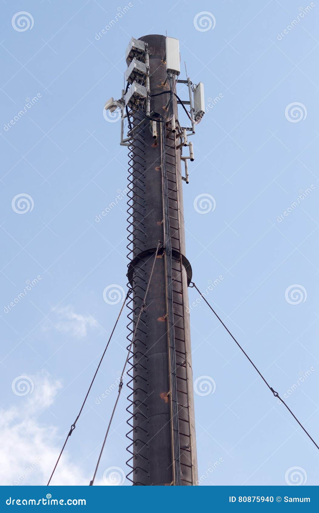 Microwave and Cellular Tower Stock Photo - Image of telephone, cell ...